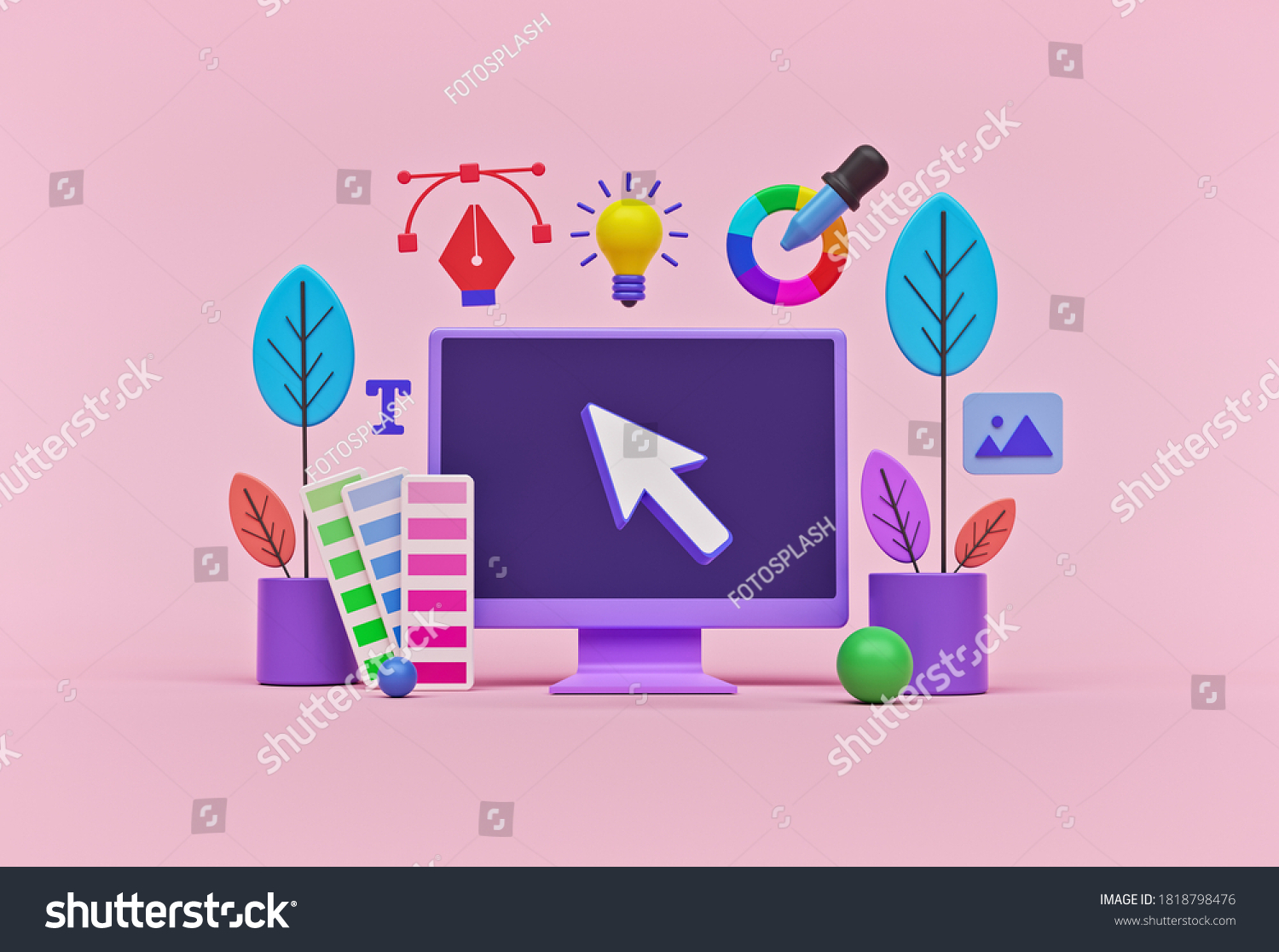 концепция современного процесса графического дизайна. иконки: стоковая ...