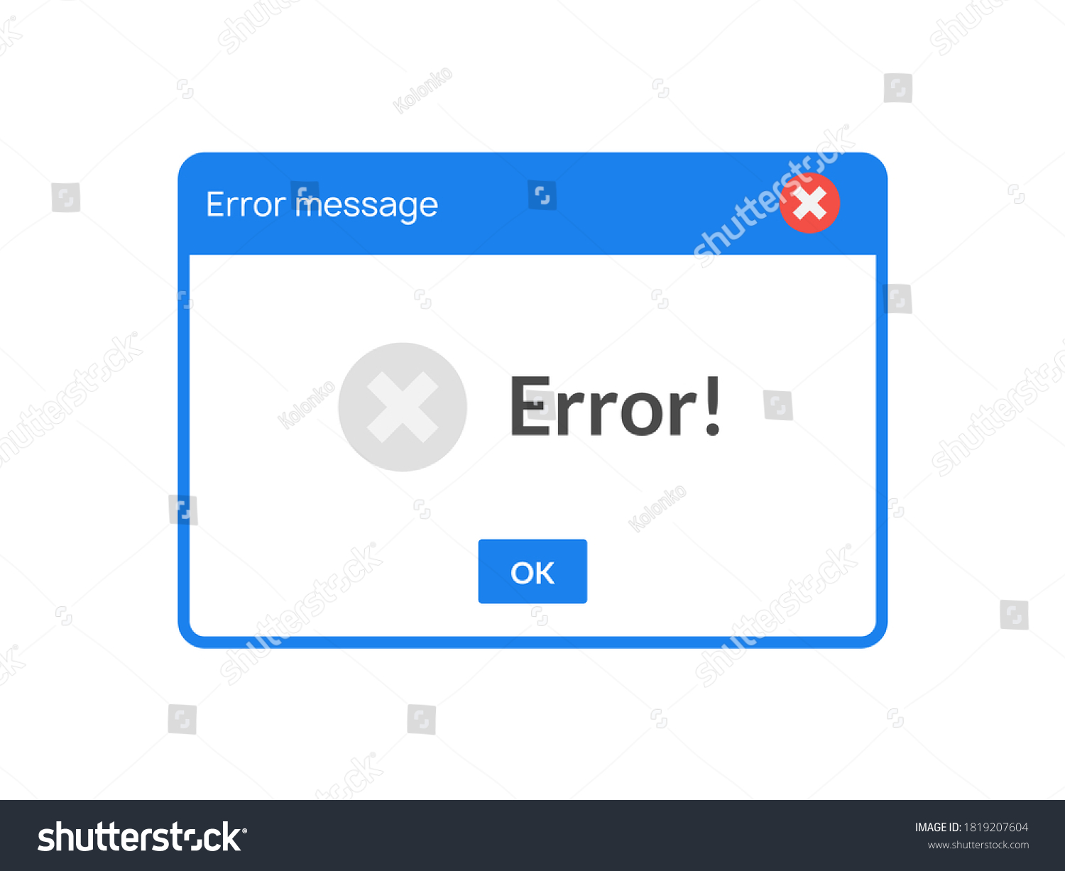 Error Message Computer Window Alert Popup Stock Vector (Royalty Free ...