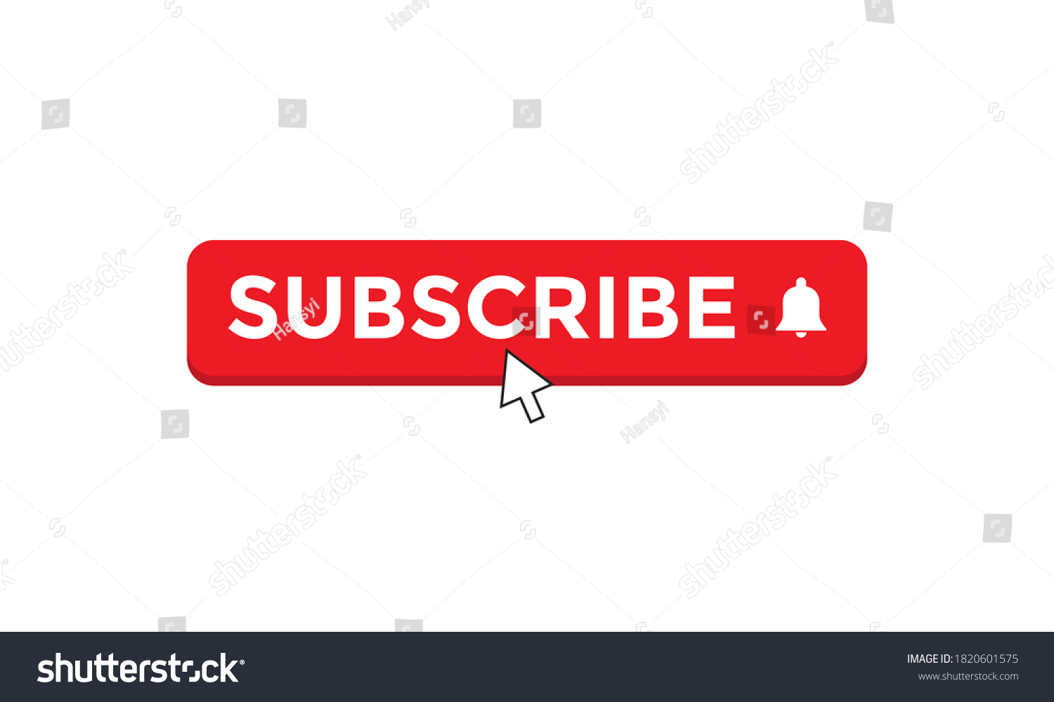 Red Subscribe Button Arrow Cursor Icon Stock Vector (Royalty Free) 1820601575 | Shutterstock