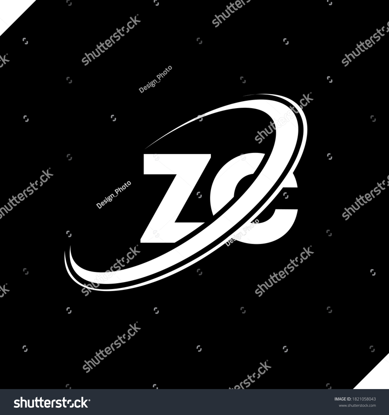 Zc Z C Letter Logo Design Stock Vector (Royalty Free) 1821058043 | Shutterstock