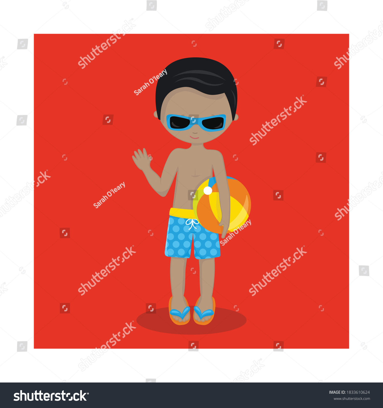 Pool Party Boy Design Vector Illustration Stock Vector (Royalty Free ...