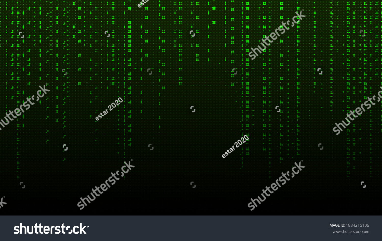 Green Matrix Background Falling Dots On Stock Vector (Royalty Free ...