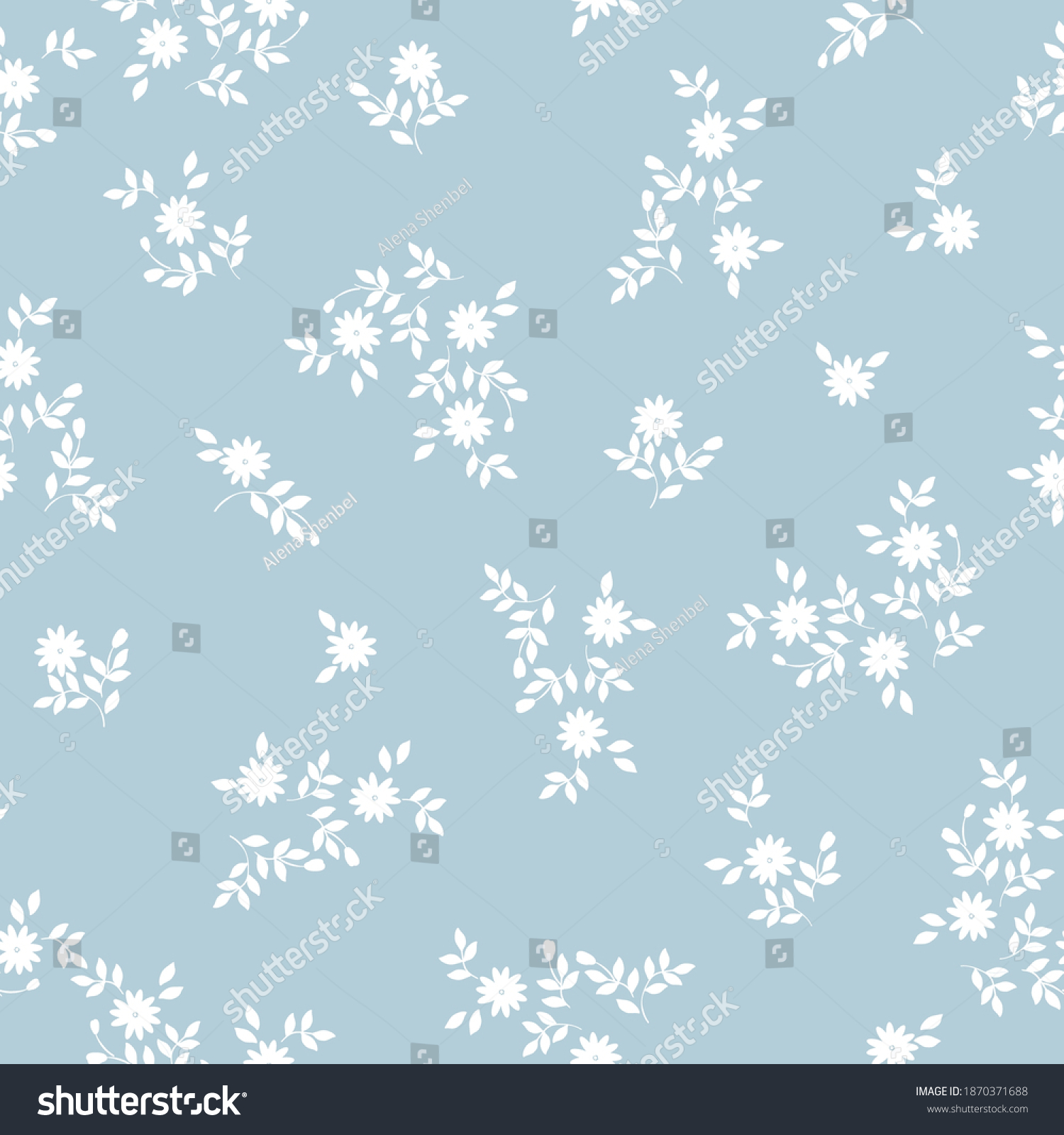 Elegant Floral Pattern White Flowers Leaves Stock Vector (Royalty Free ...