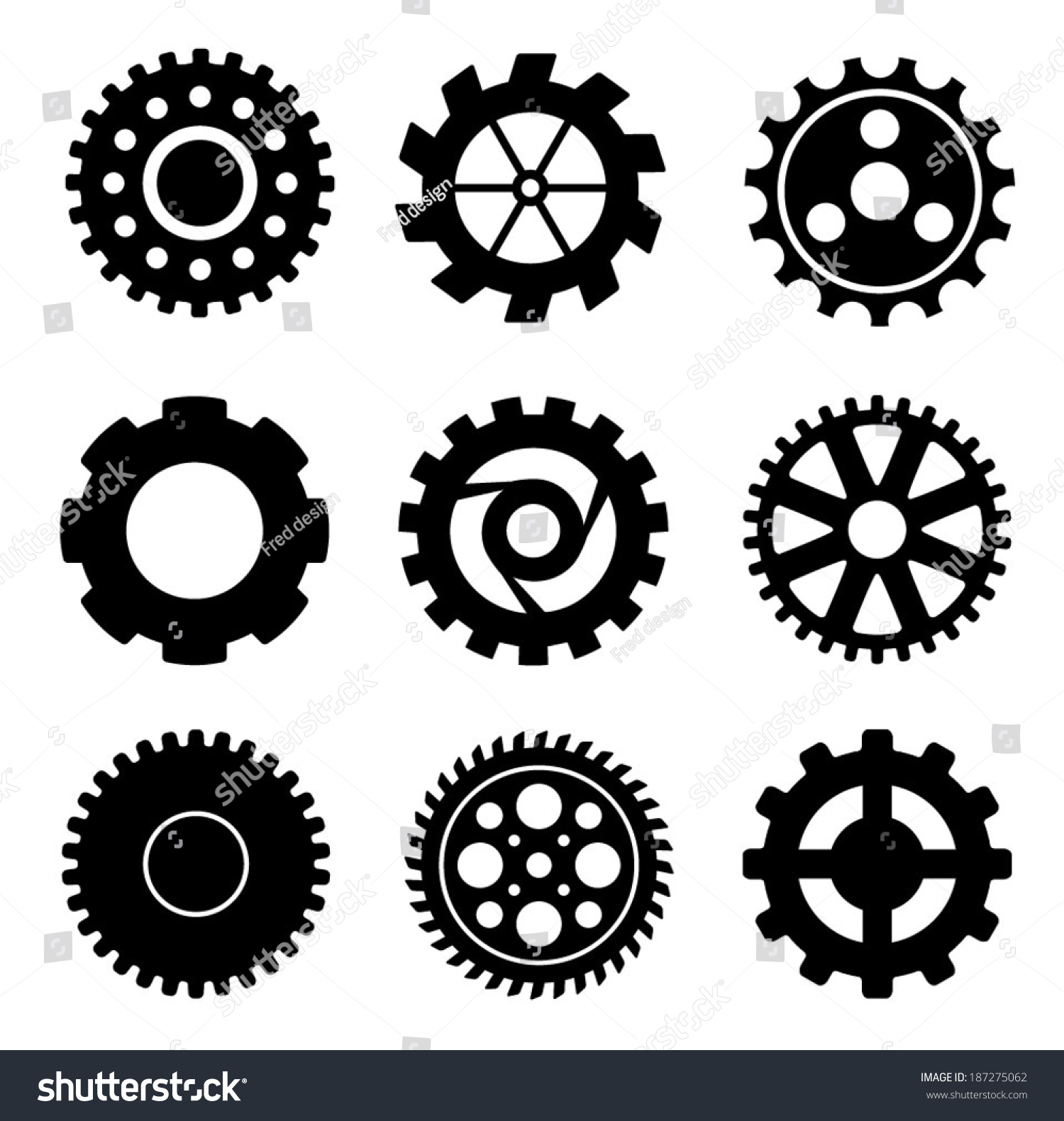 Set Gears Icons Vector Illustration Stock Vector (Royalty Free ...
