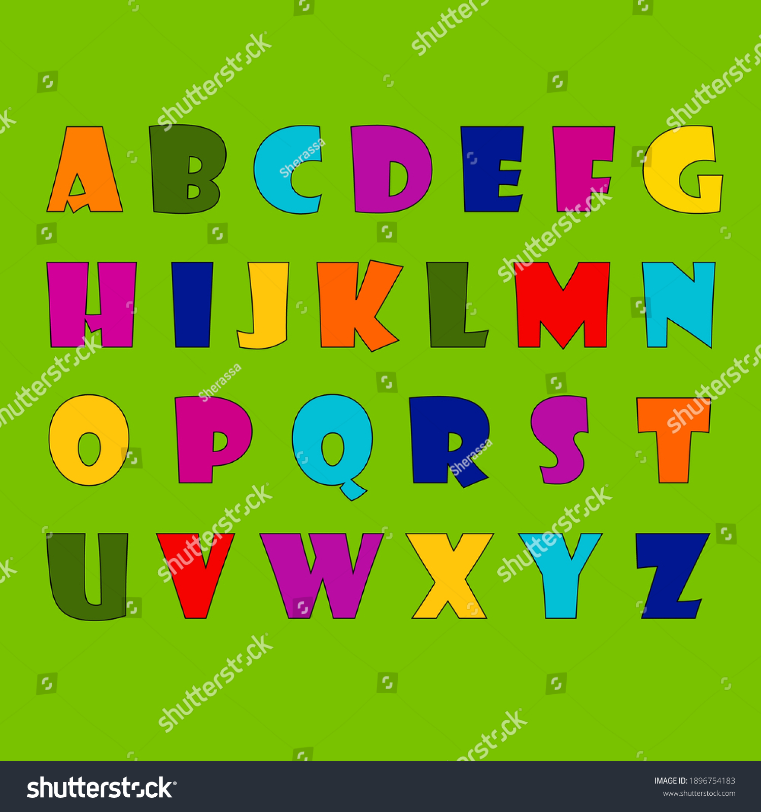 Coloured English Alphabet Capital Letters Cartoon: เวกเตอร์สต็อก (ปลอด ...