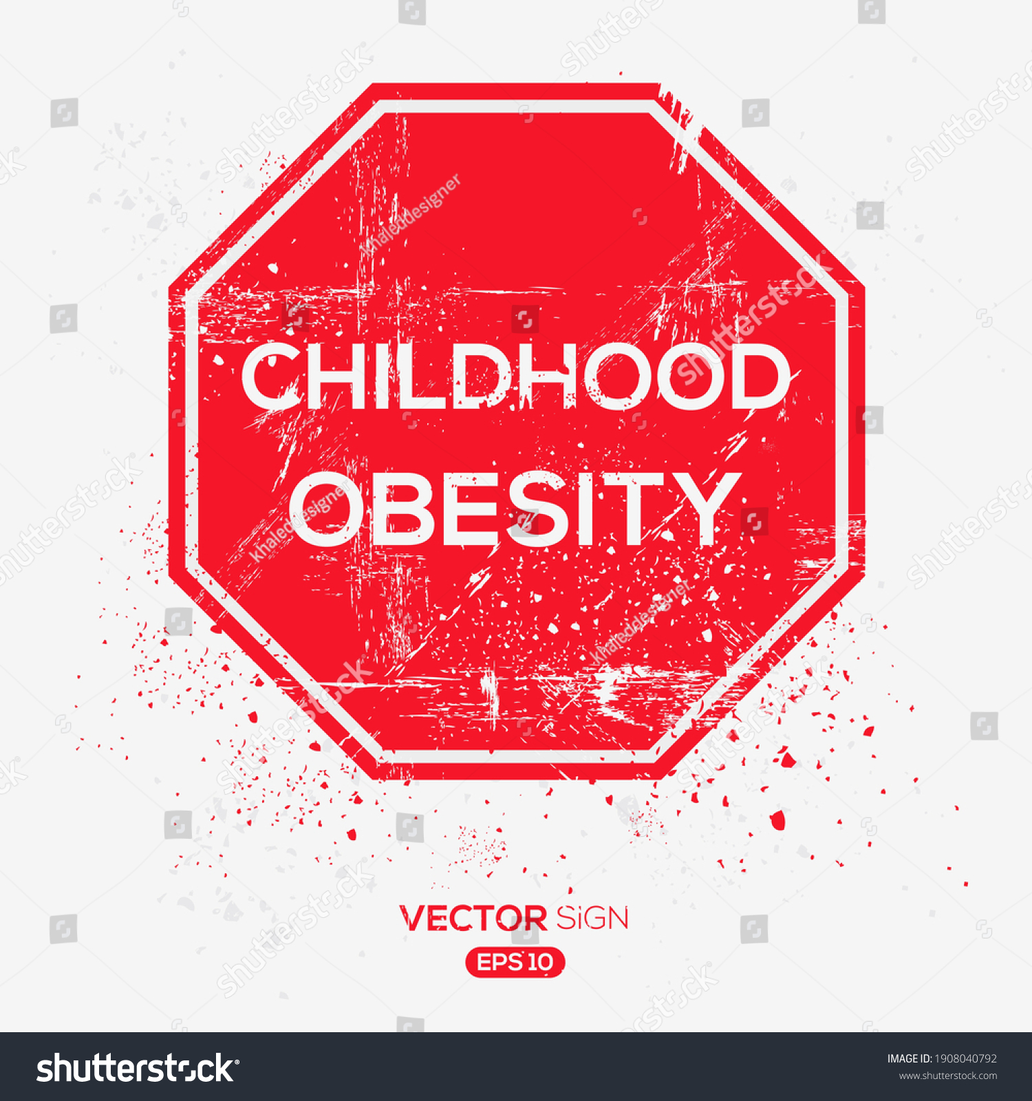 Childhood Obesity Signs Stop Obesity Unhappy Fat Boy Standing Next To