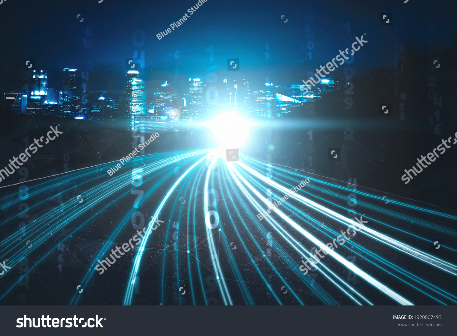 Digital Data Flow On Road Motion Stock Photo 1920067493 | Shutterstock