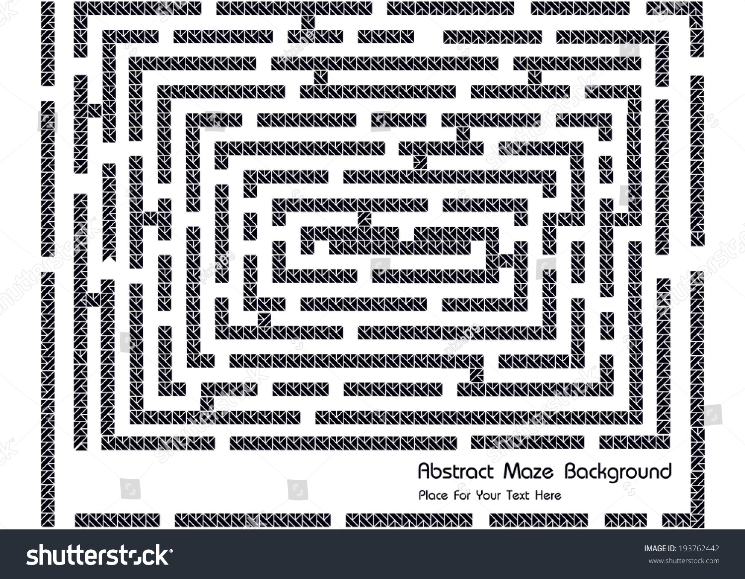 Black White Vector Maze Background Stock Vector (Royalty Free ...