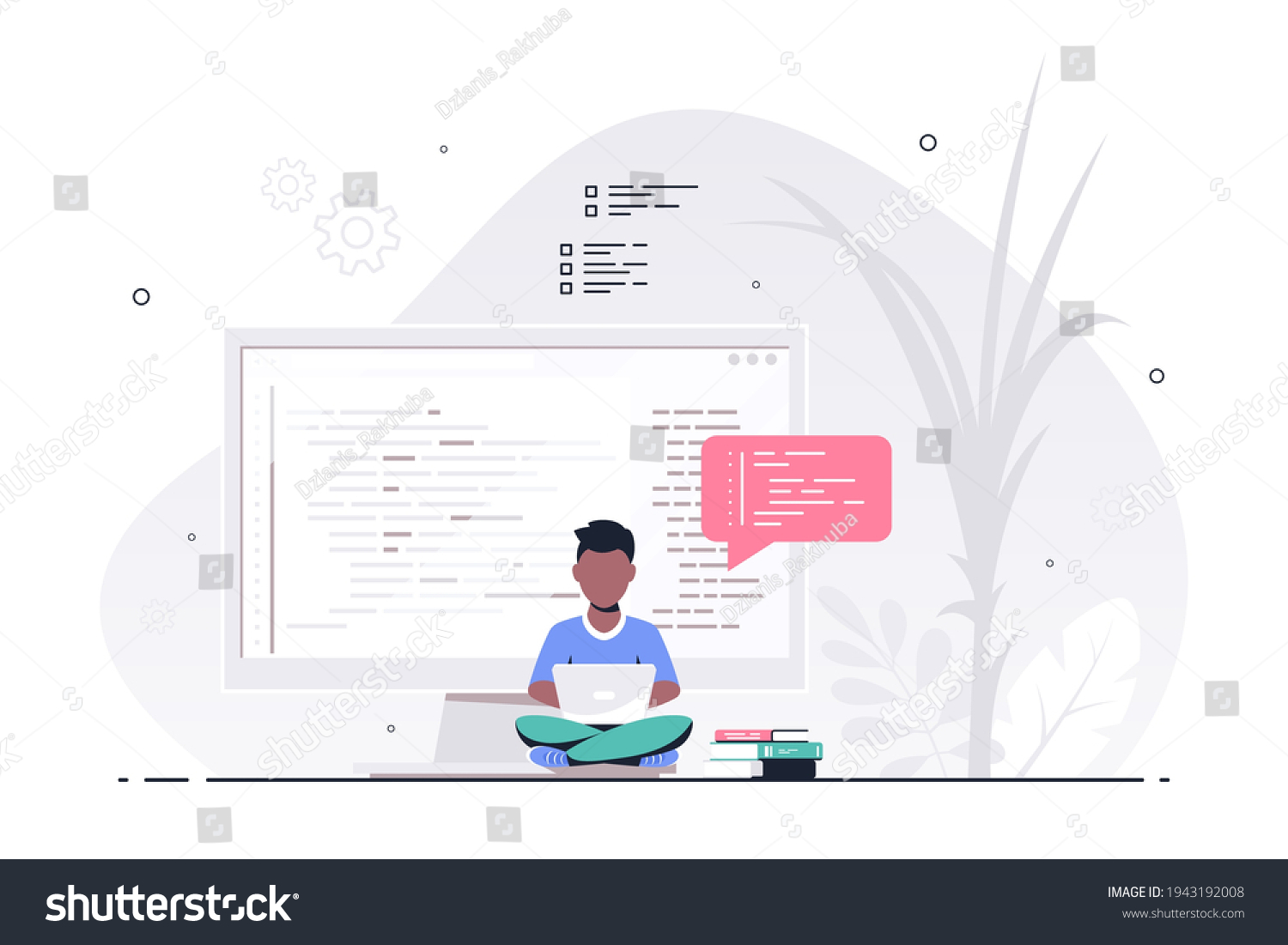 Coding Programming Application Development Concept Black Stock Vector Royalty Free 1943192008