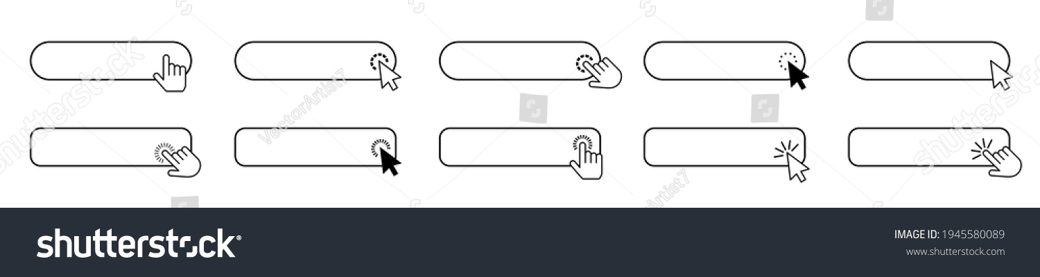 Set Web Buttons Cursor Hand Clicking Stock Vector (Royalty Free) 1945580089 | Shutterstock