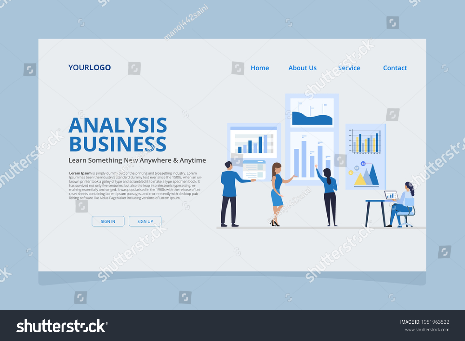 Data Analysis Design Concept Business Analytic Stock Vector (Royalty ...