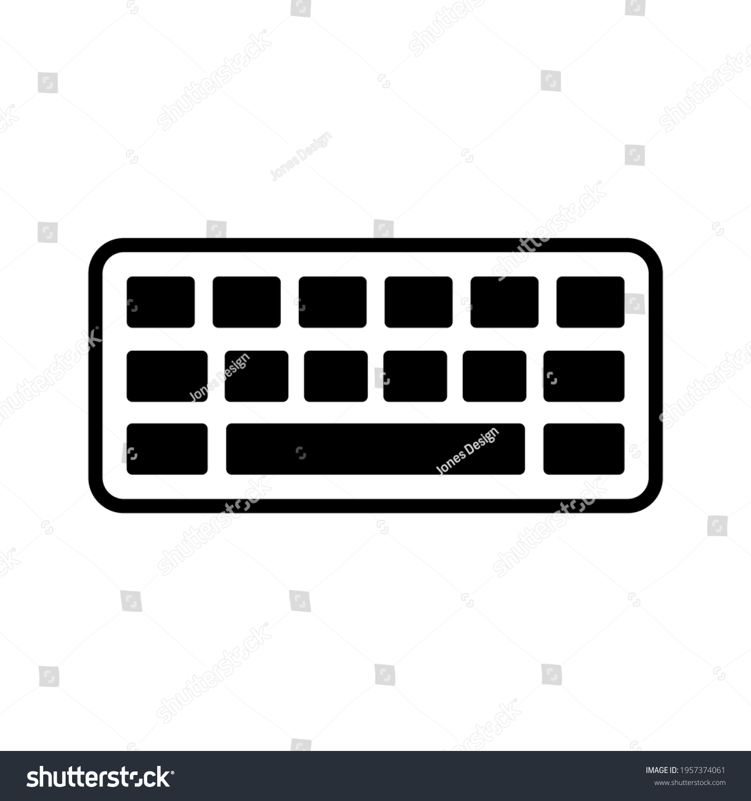 Illustration Computer Keyboard Icon Outline Style Stock Vector Royalty Free 1957374061