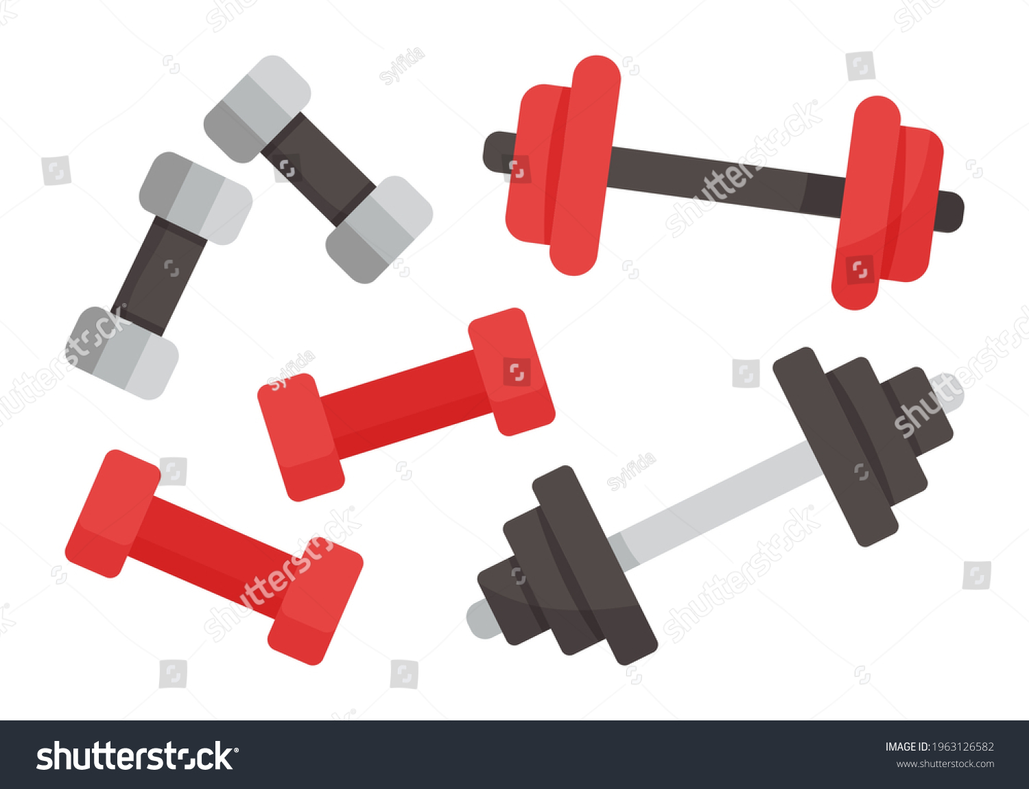 Dumbbells Vector Icon Colorful Barbells Isolated Stock Vector (Royalty Free) 1963126582 ...