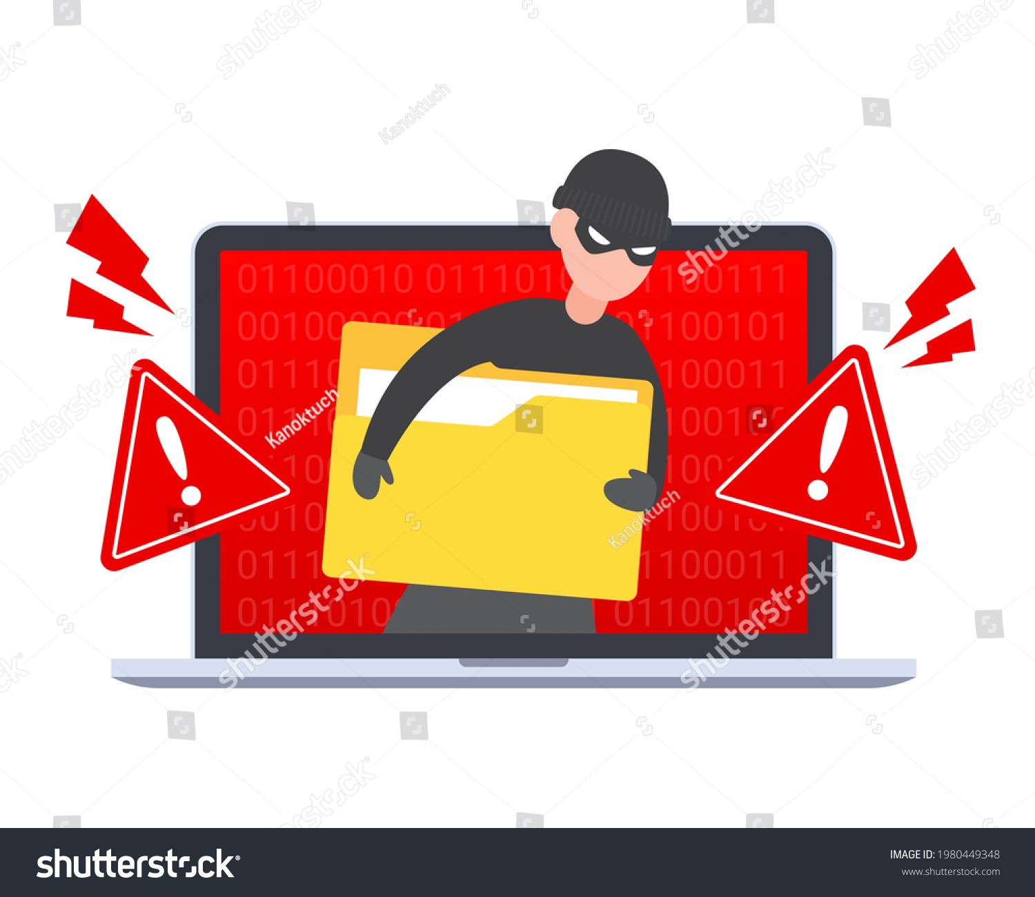 Hacker Steals File Document Folder Computer Stock Vector Royalty Free 1980449348 Shutterstock
