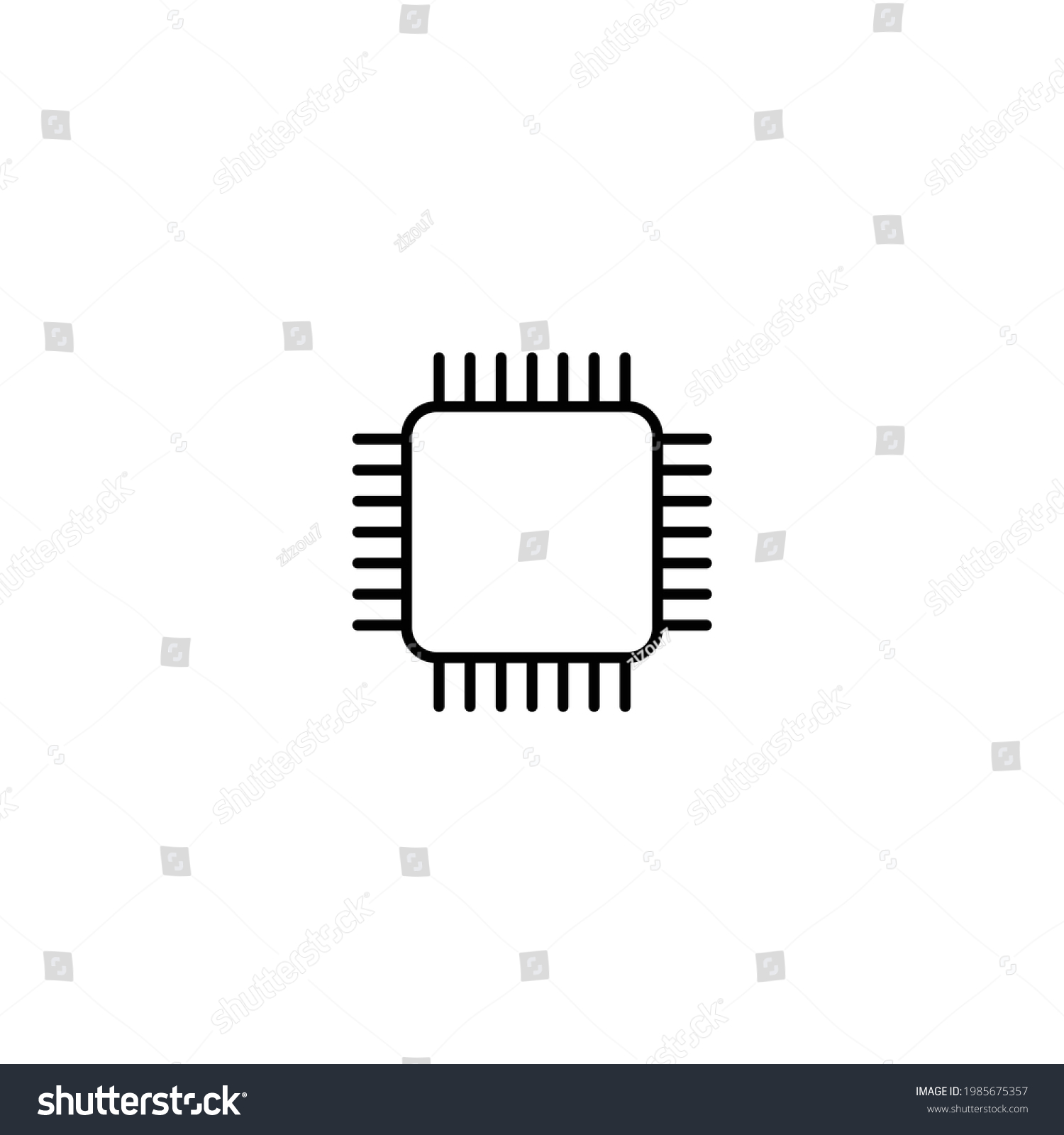 Processor Icon Vector Illustration On White Stock Vector (Royalty Free ...