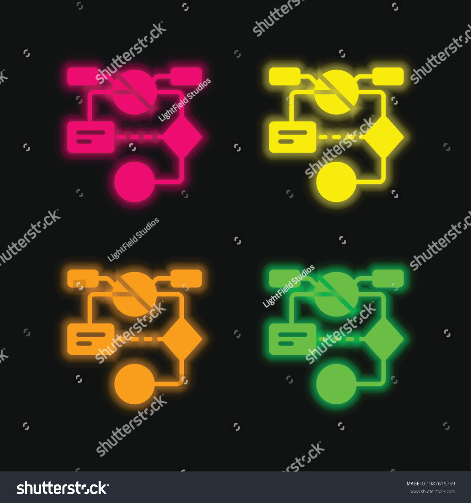 Algorithm Four Color Glowing Neon Vector Stock Vector (Royalty Free) 1987616759 | Shutterstock