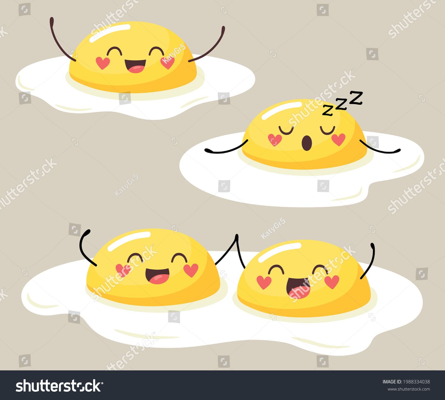 Yellow Yolk Cute Yolks Characters Faces Stock Vector (Royalty Free) 1988334038 | Shutterstock