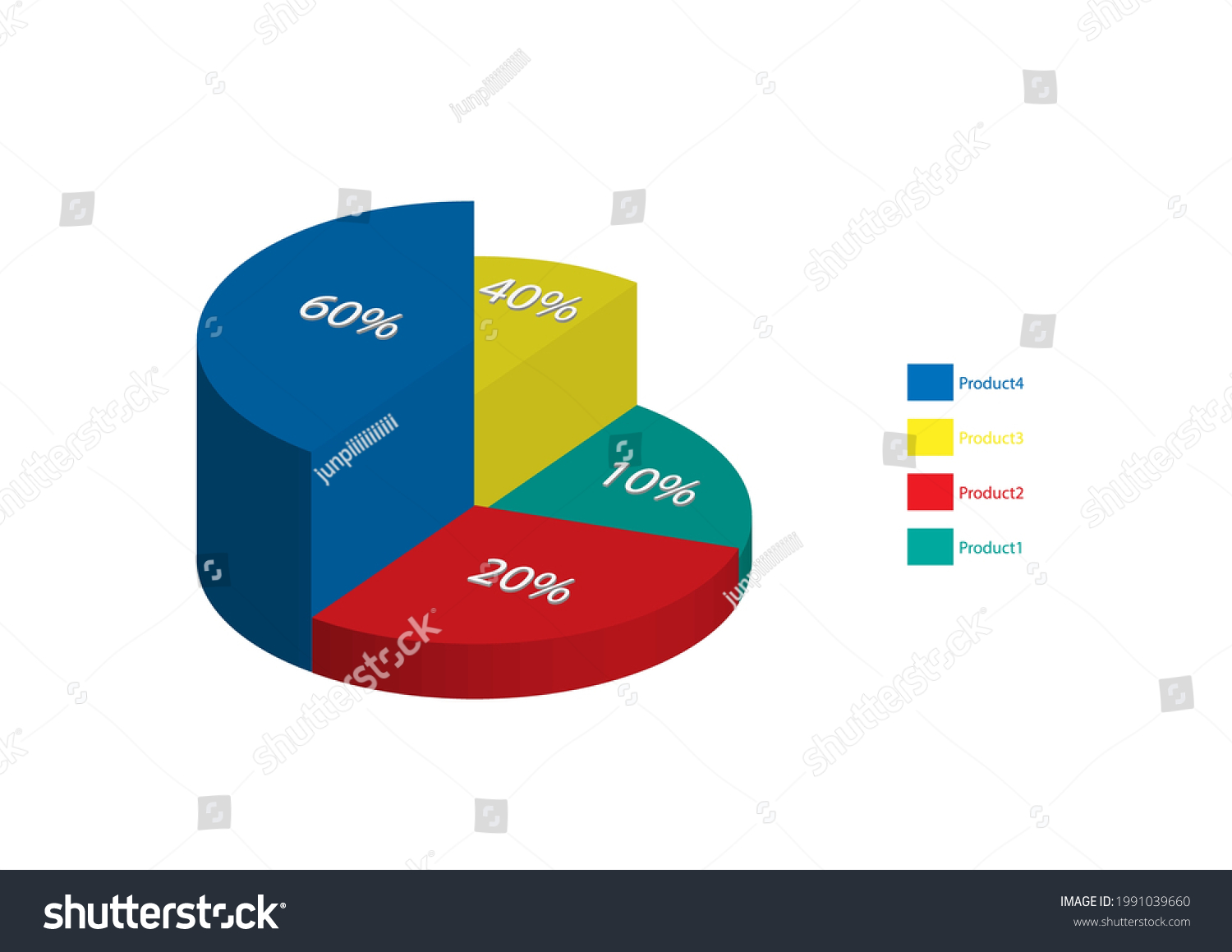 Infographics Charts Pie 3d Business Presentation Stock Vector (Royalty ...