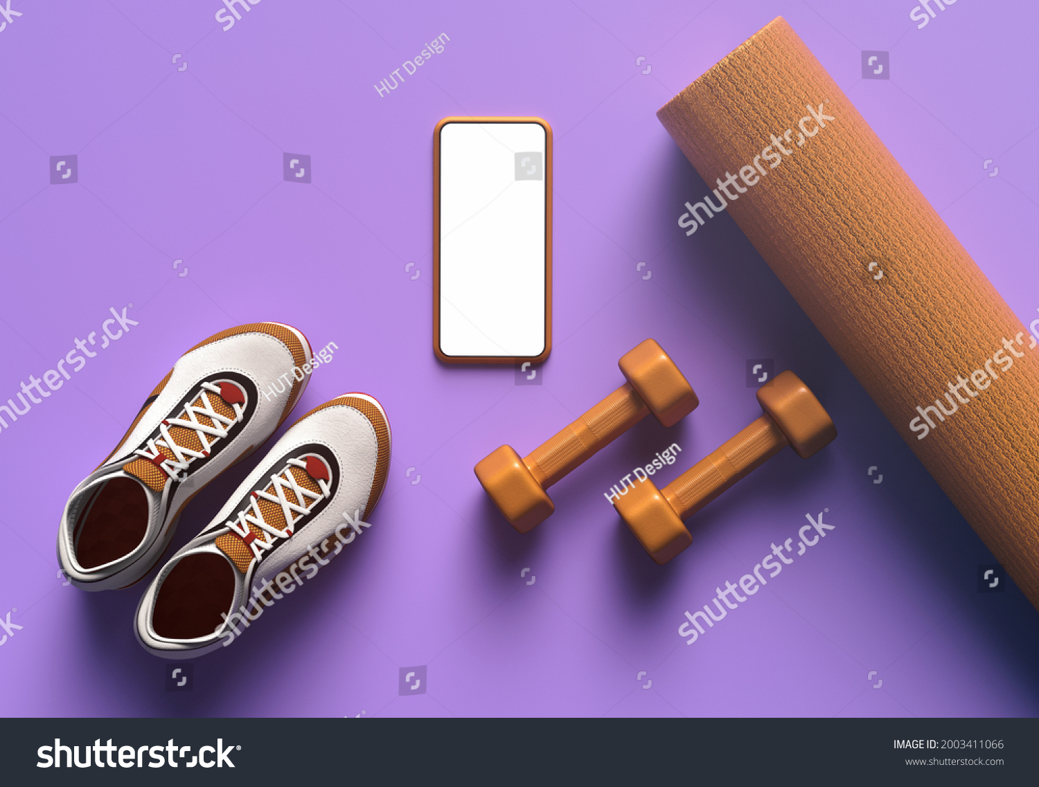 Online Exercise Application Concept Blank Screen Stock Illustration Online Exercise Application Concept Blank Screen Stock Illustration