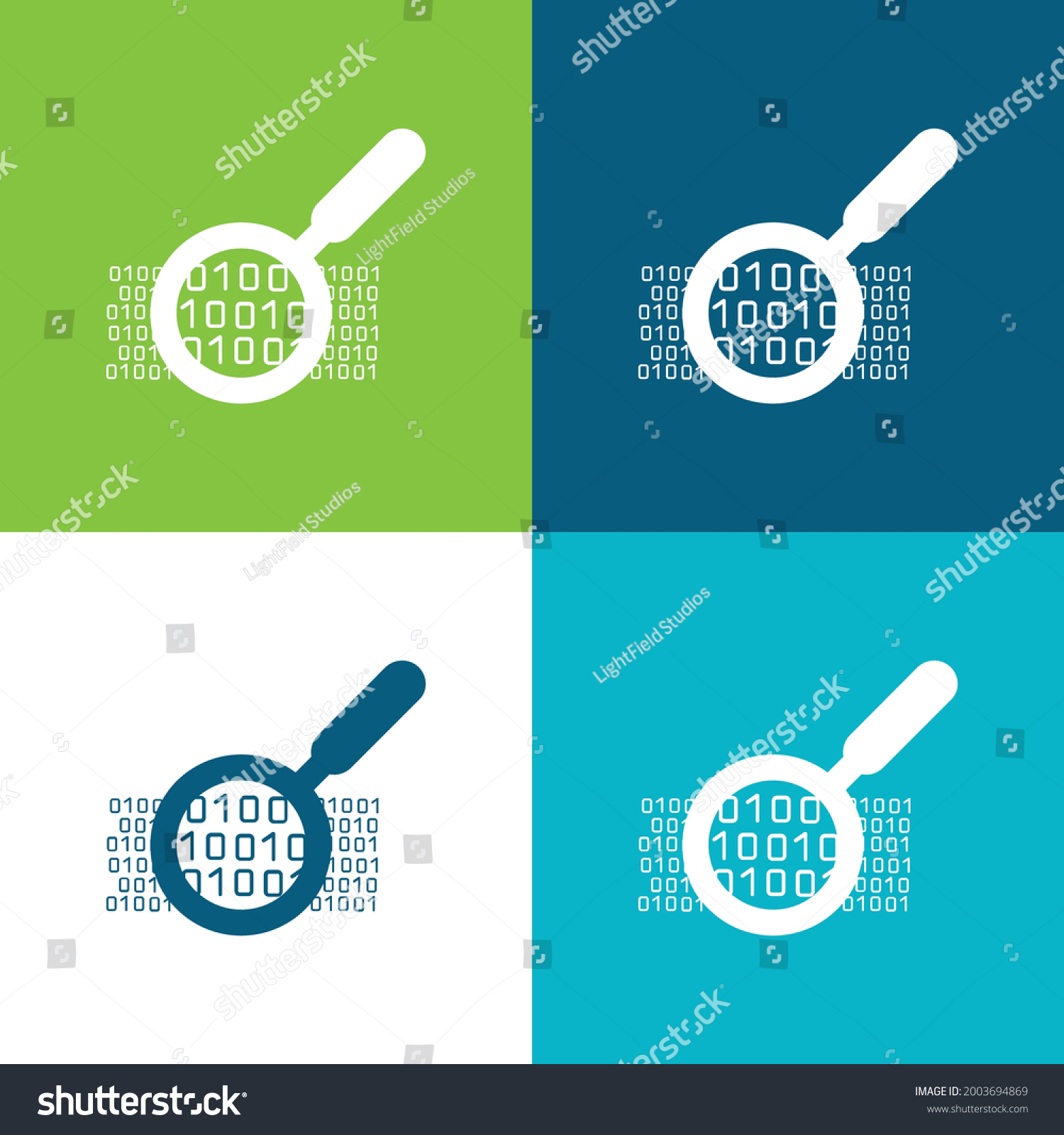 Binary Data Search Symbol Flat Four Stock Vector (Royalty Free ...