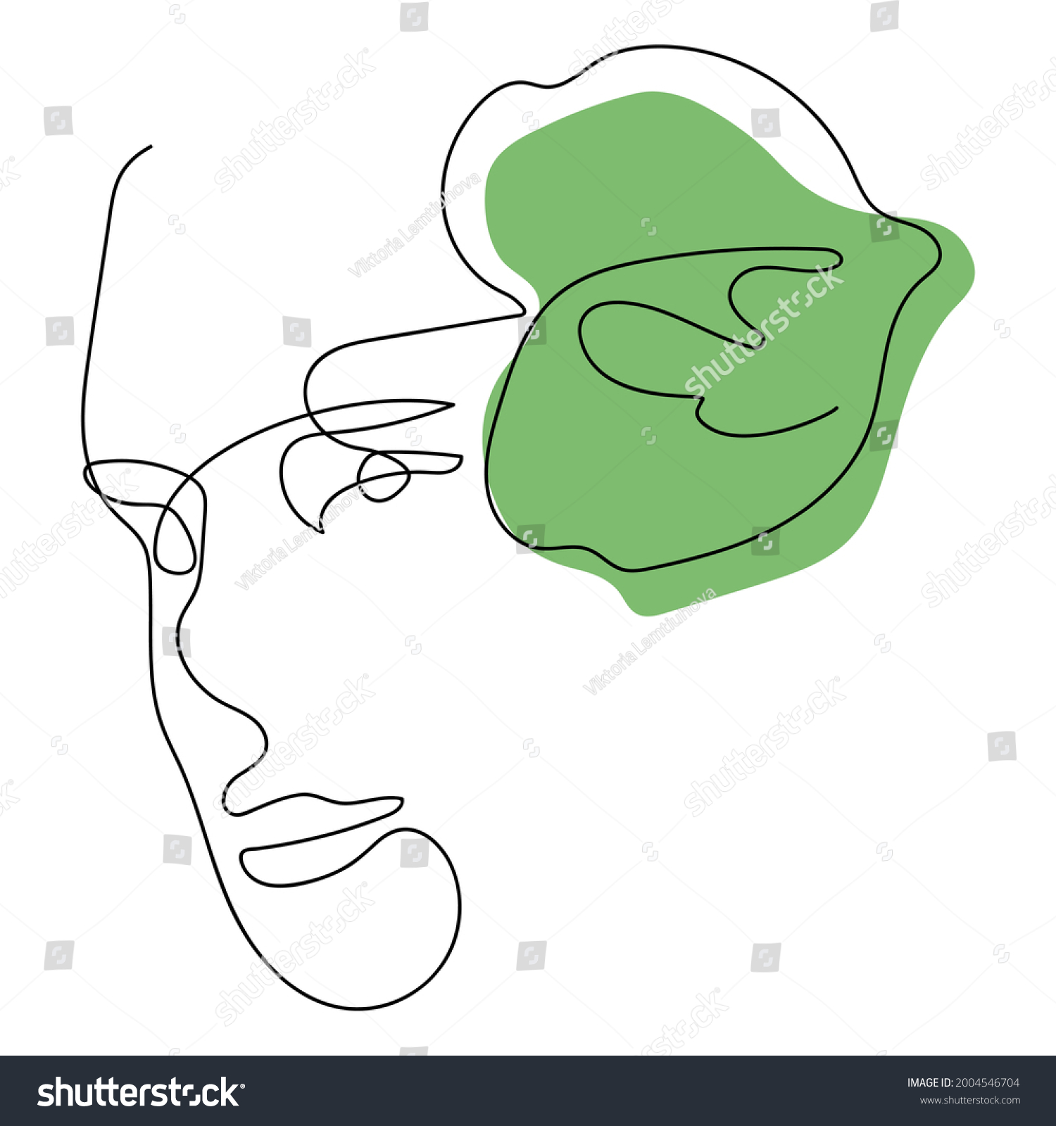 Continuous Linear Drawing Vector Illustration Female Stock Vector