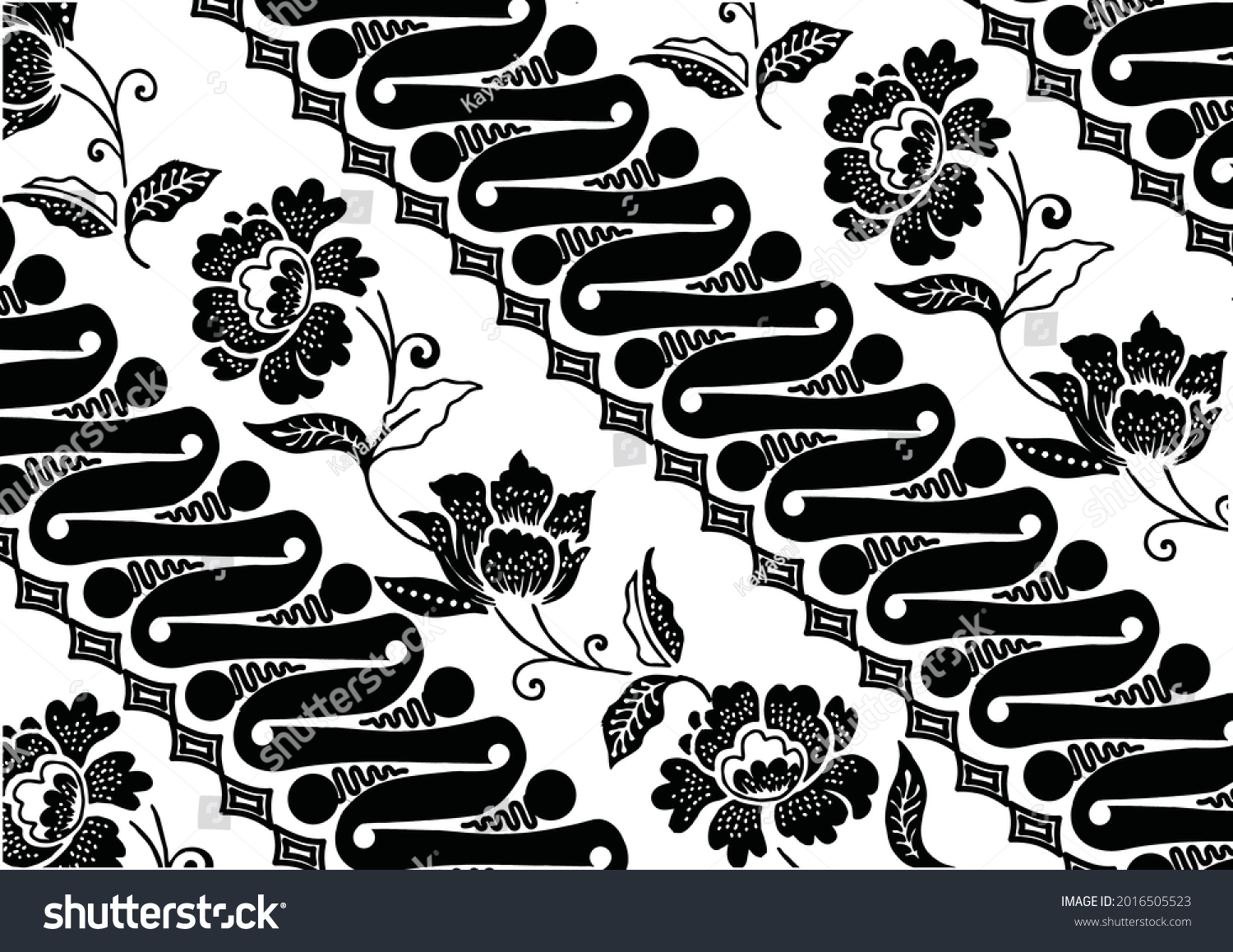 Parang Batik Motif Pattern Developing Javanese Stock Vector (Royalty ...