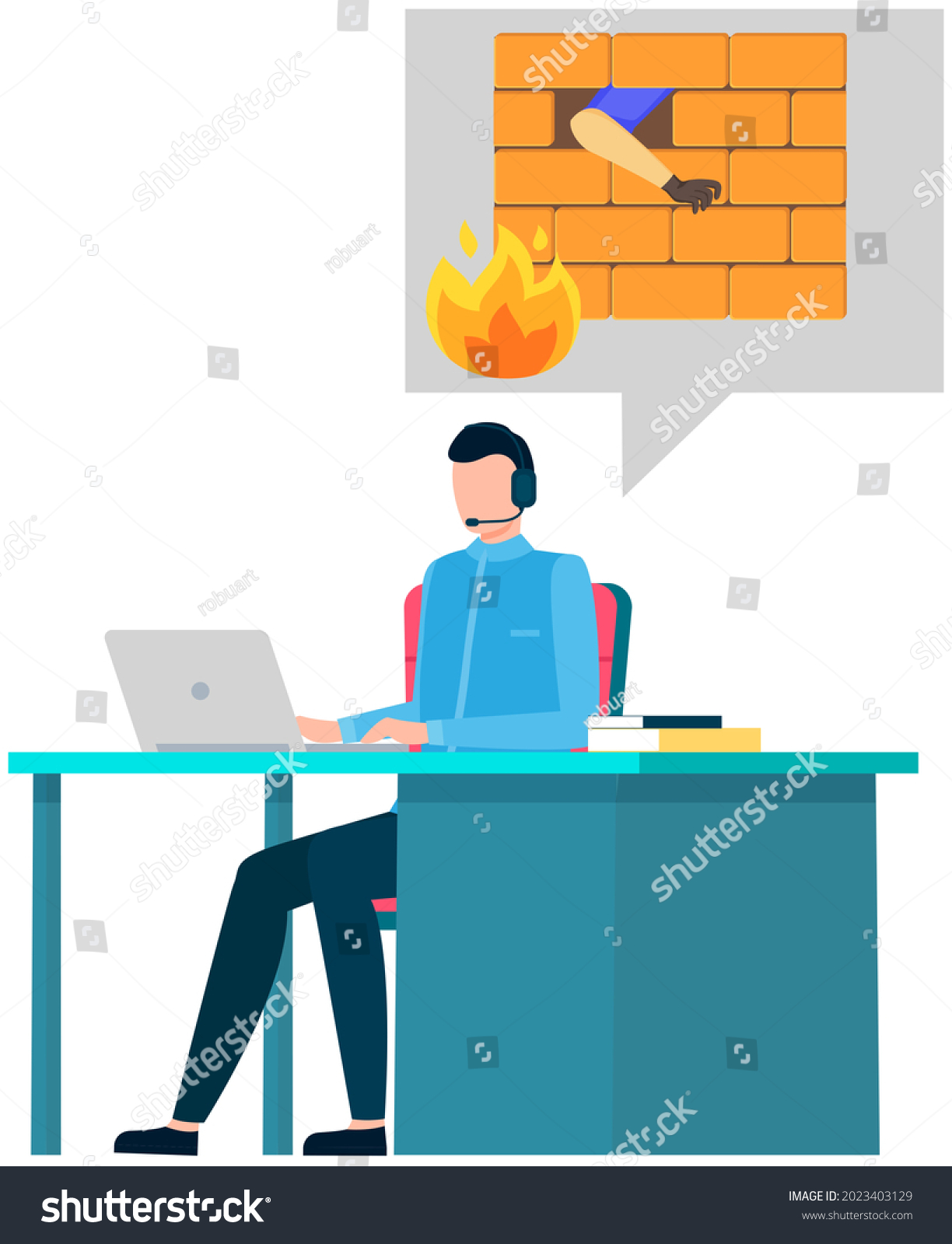 Blocking Hacker Attack Hacker Breaks Into Stock Vector Royalty Free 2023403129 Shutterstock