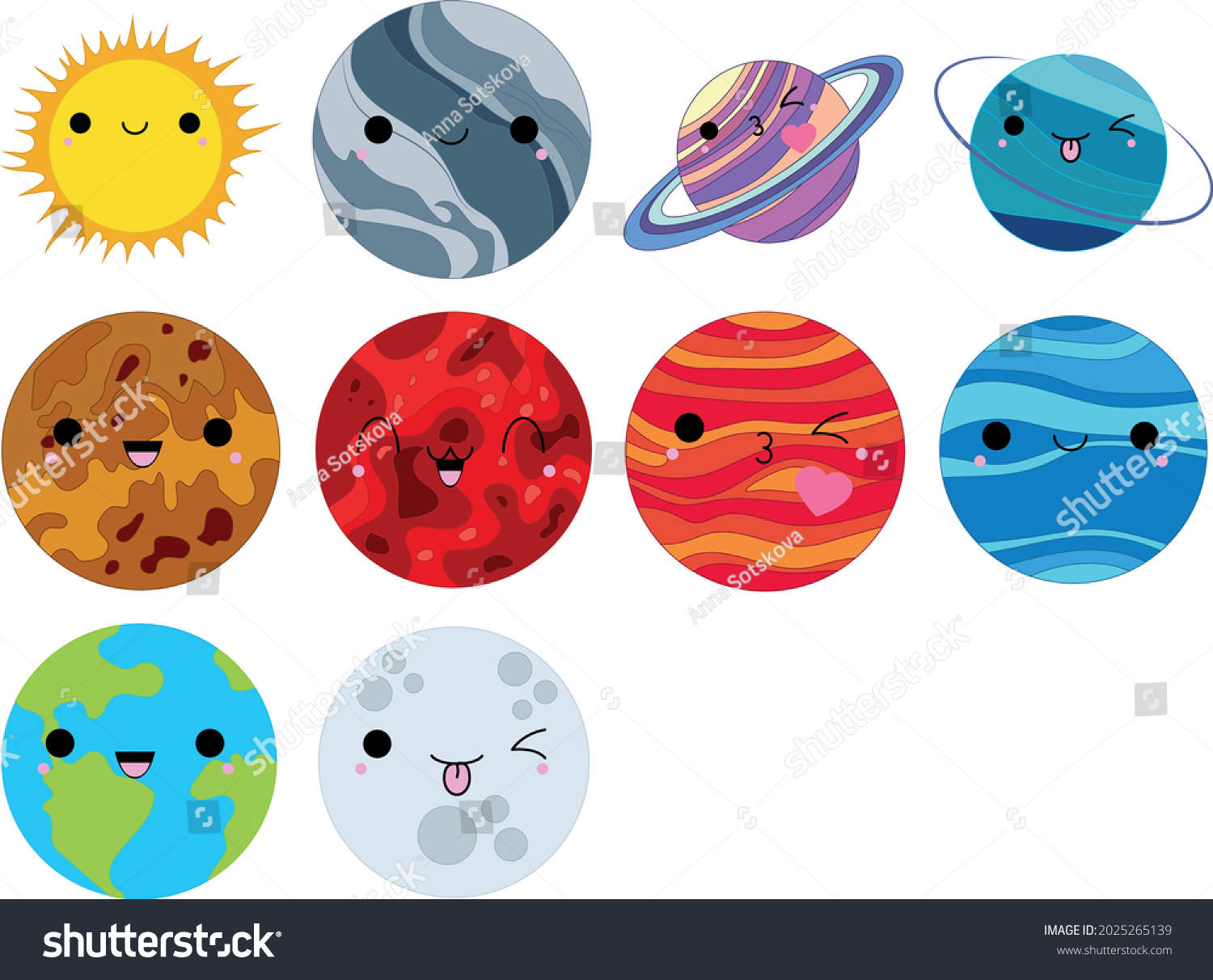 Set 10 Planets Solar System Emotions Stock Vector (Royalty Free ...