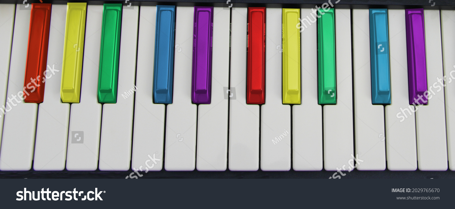 Rainbow Colored Piano Keys Colorful Keyboard Stock Photo 2029765670 ...