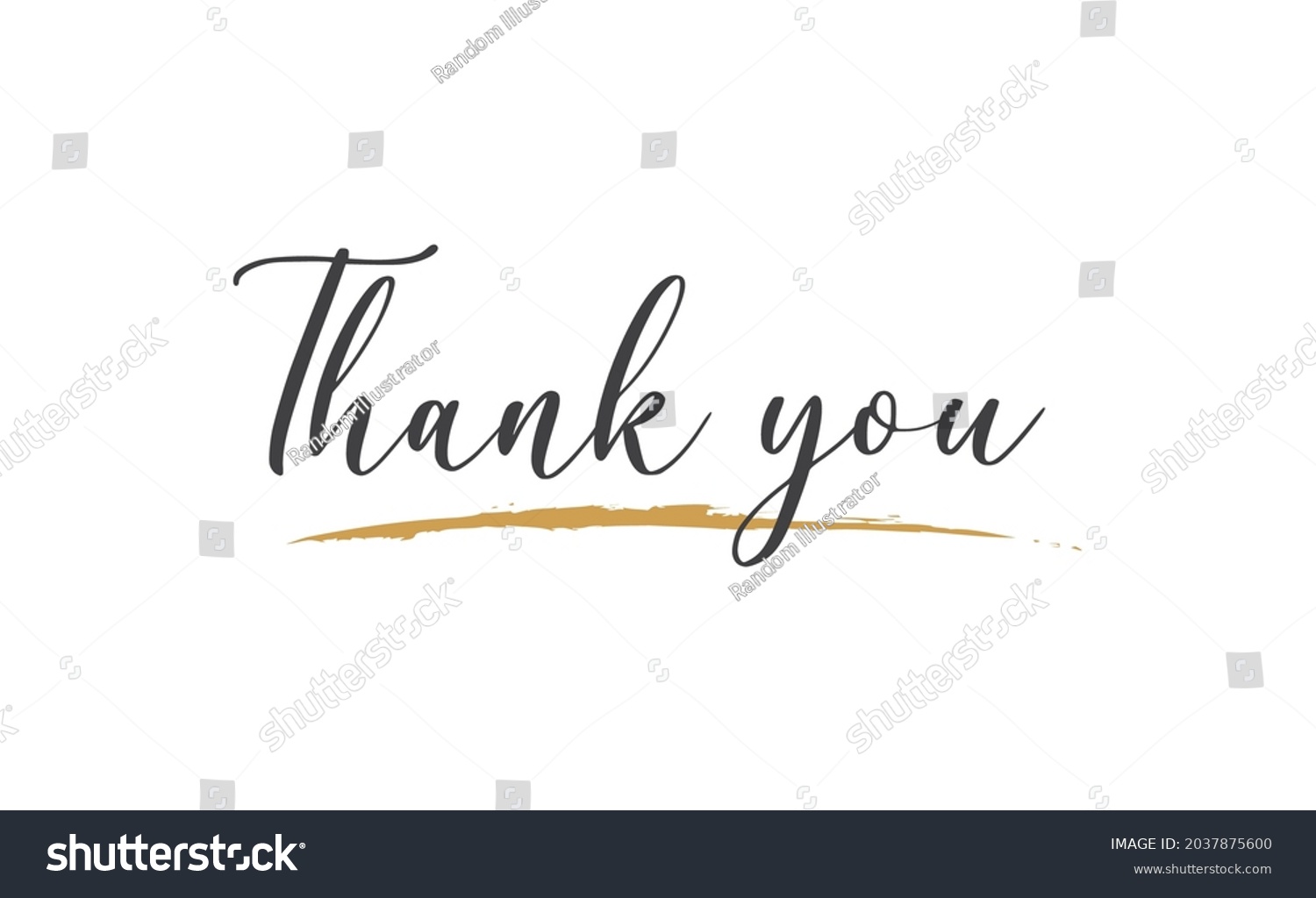 Thank You Hand Drawn Lettering Handwritten Stock Vector (Royalty Free ...