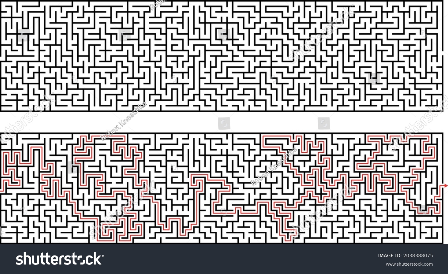 Challenging Puzzle Maze Rectangular Panorama Format Stock Vector ...