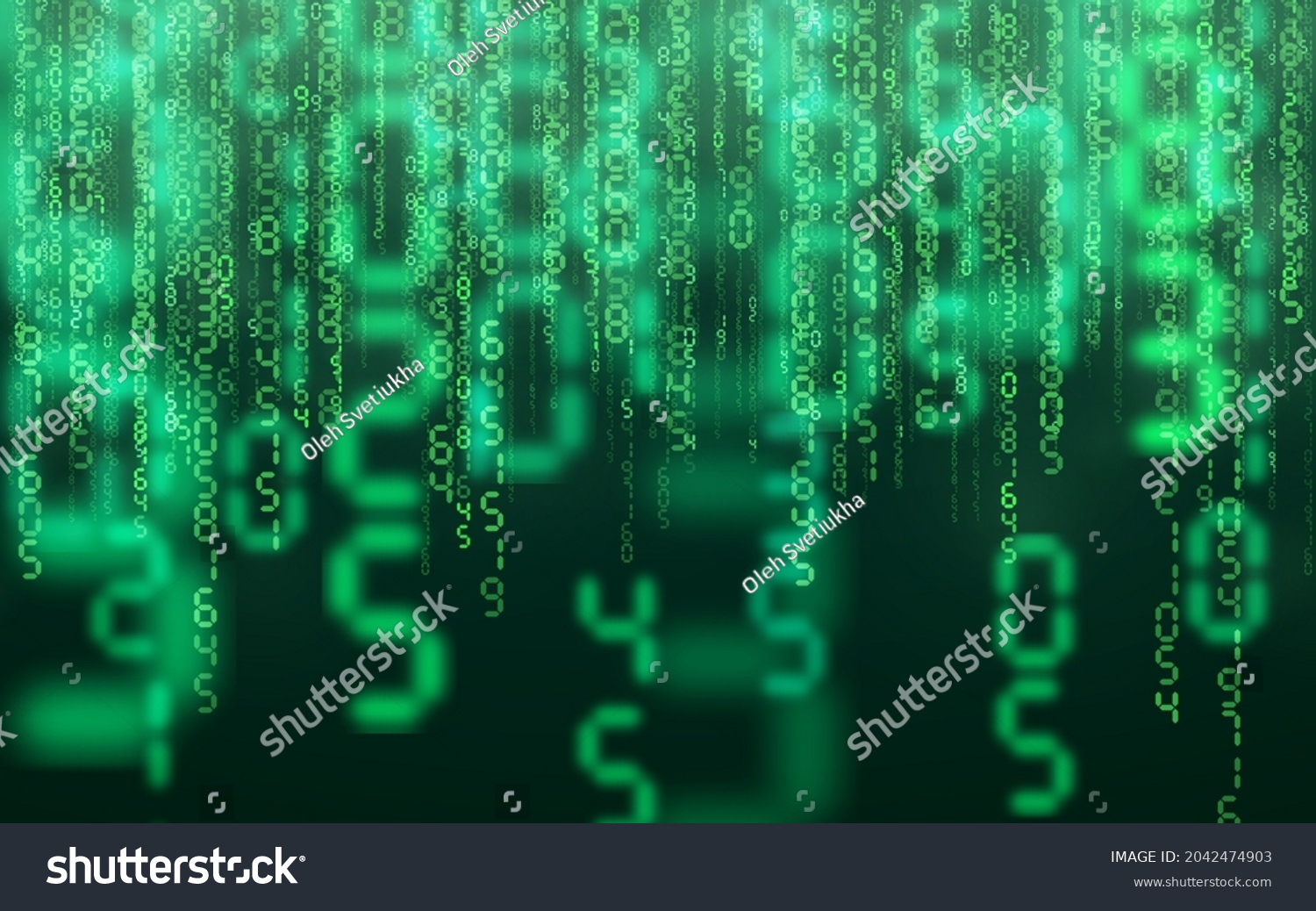 Green Matrix Digital Background Falling Numbers Stock Vector (Royalty ...