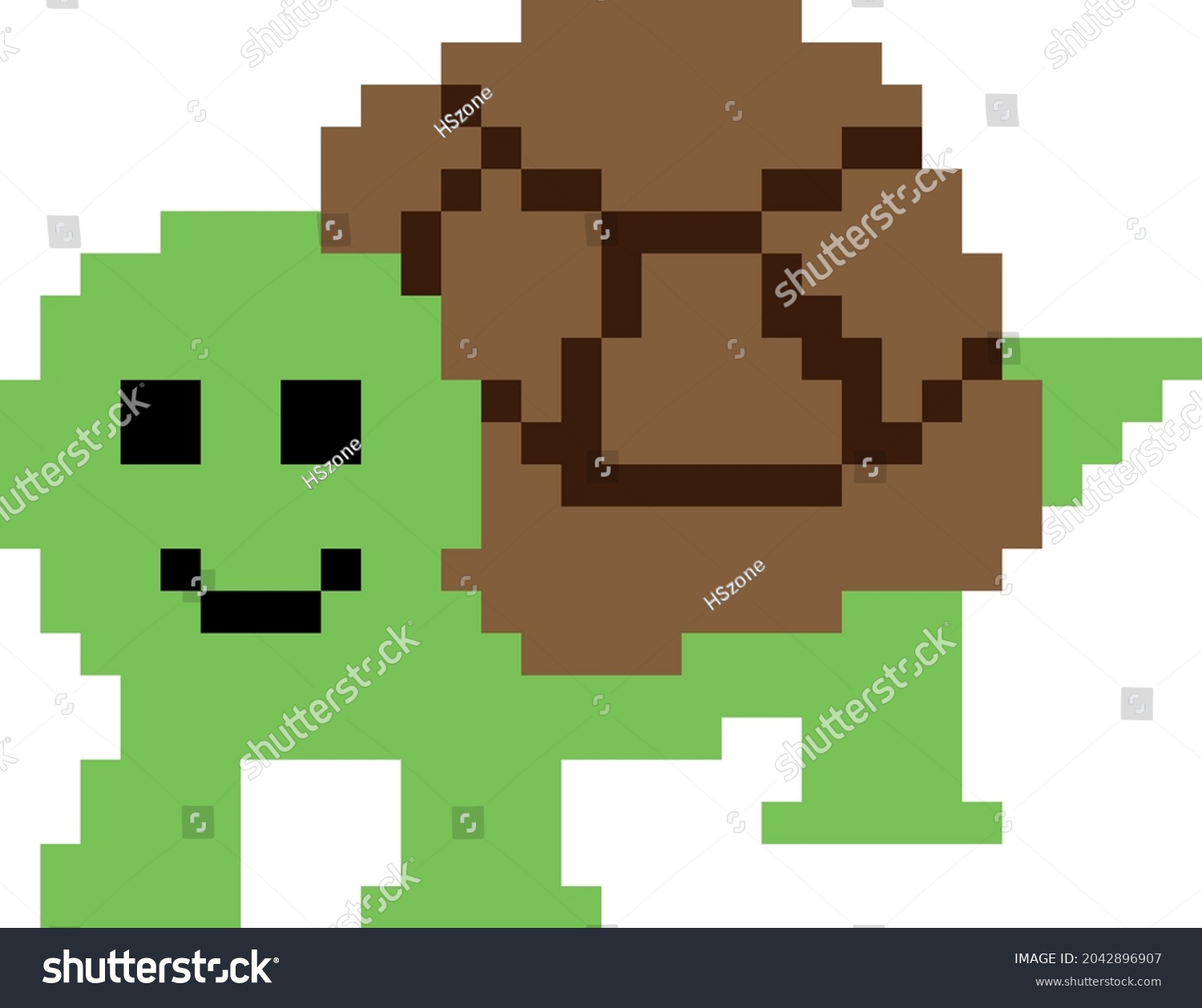 Turtle Pixel Art Isolated On White Stock Vector (Royalty Free ...