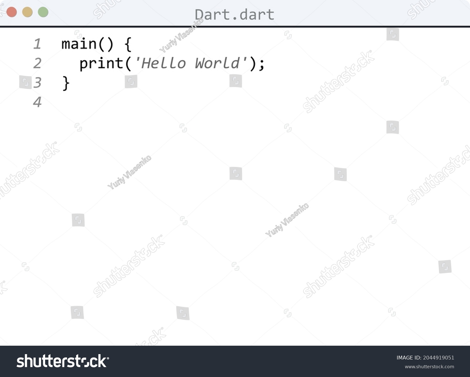 Dart Language Hello World Program Sample Stock Vector (Royalty Free) 2044919051 | Shutterstock