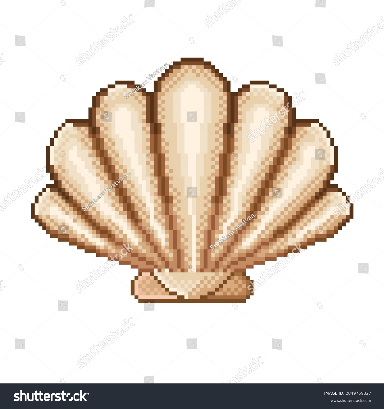 Shell Icon Pixel Art Clam Pixel: เวกเตอร์สต็อก (ปลอดค่าลิขสิทธิ์ ...