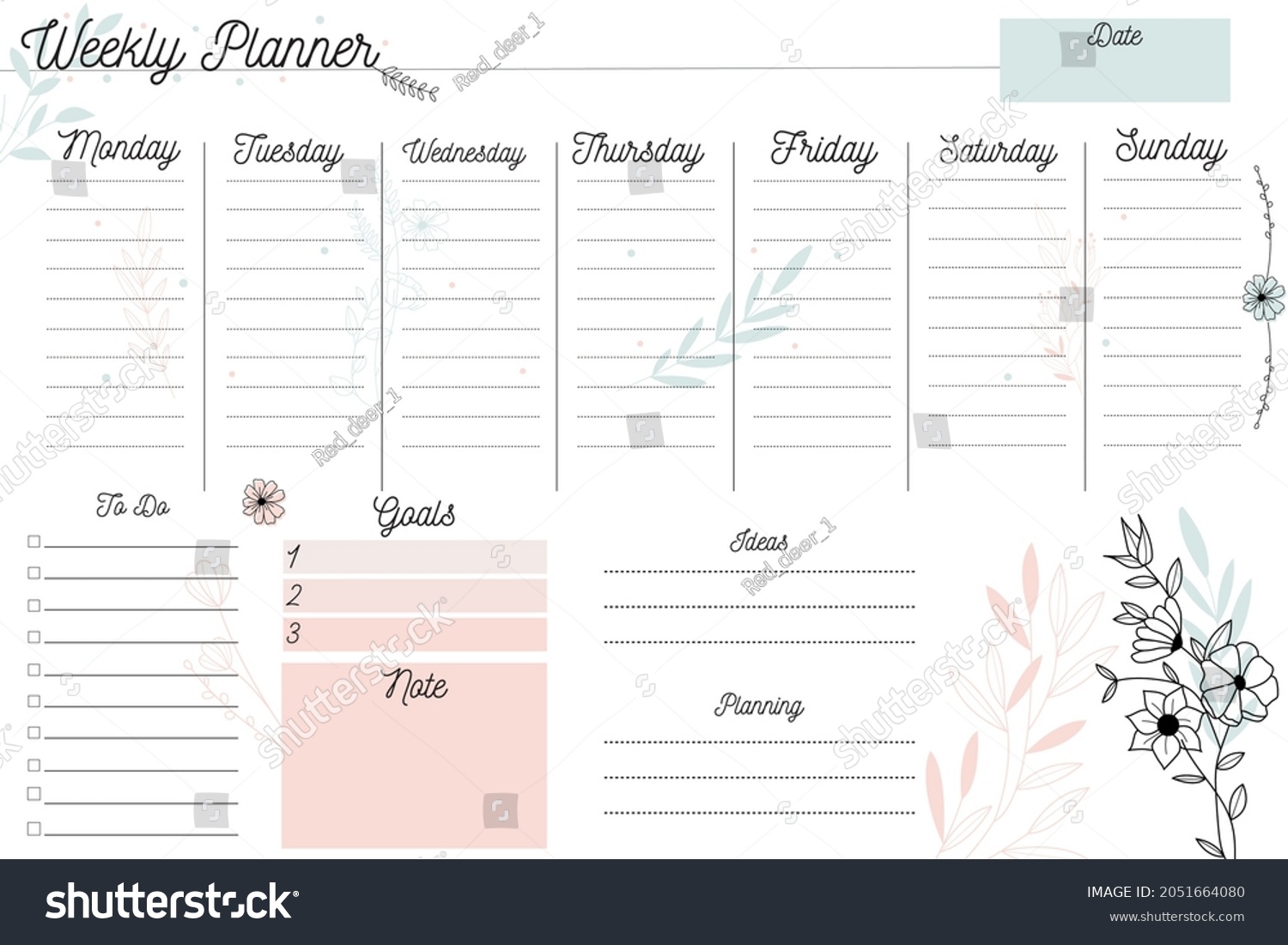 6,102 Weekly Planner Pastel Images, Stock Photos & Vectors | Shutterstock