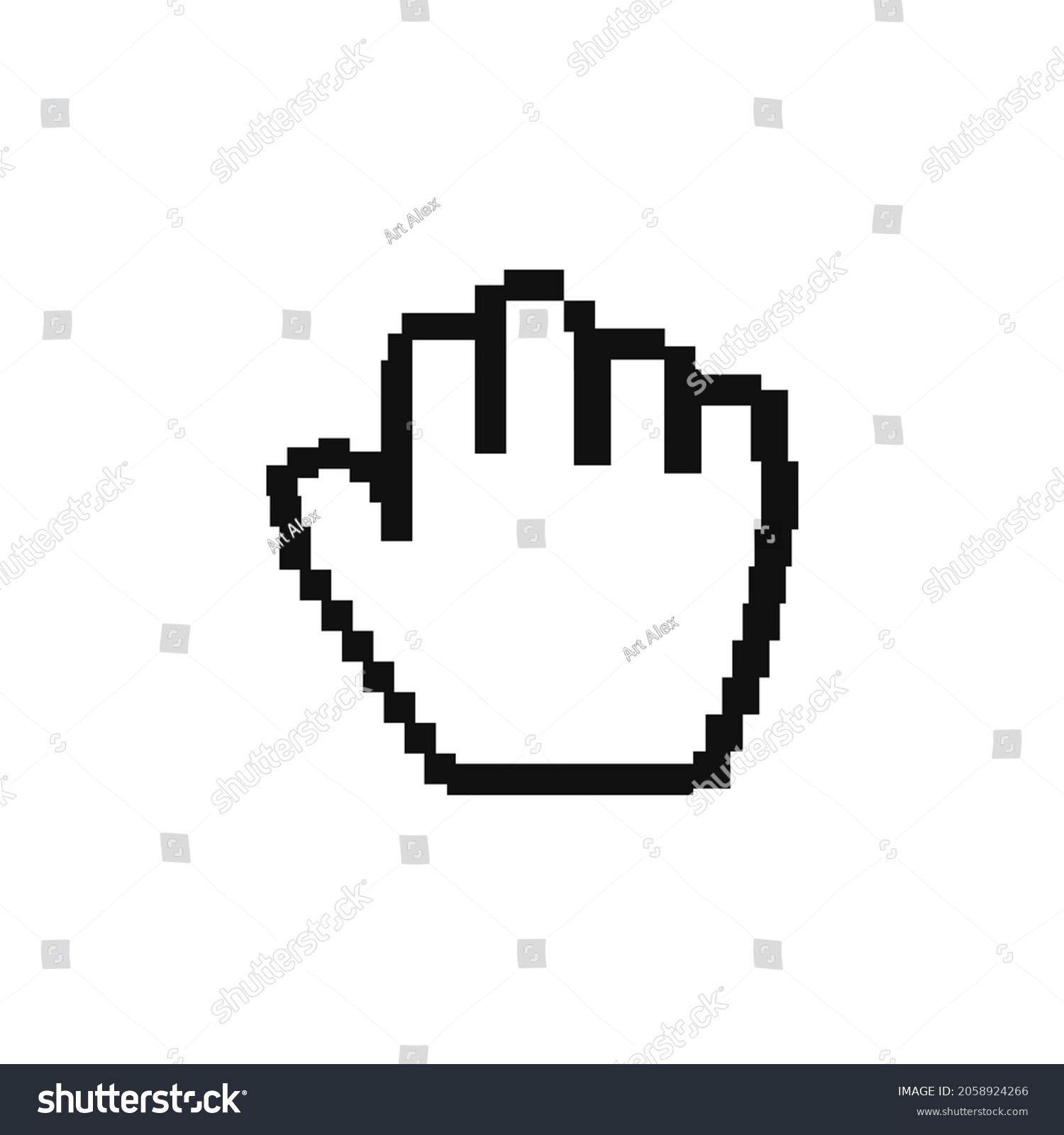 Pointer Hand Cursor Icons Pixelated Vector Stock Vector Royalty Free 2058924266 Shutterstock