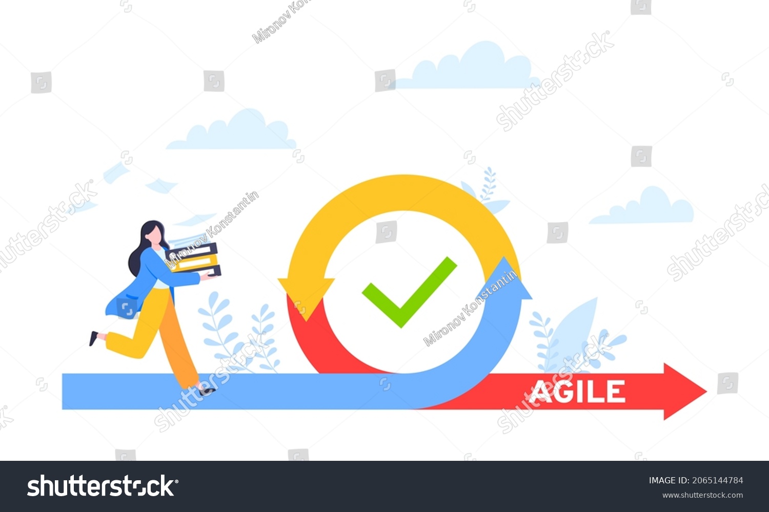 Agile Development Methodology Business Concept Flat Stock Vector ...