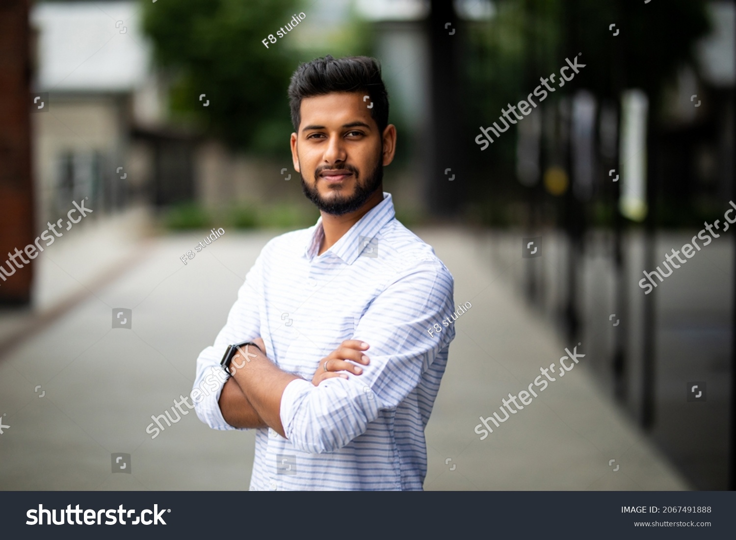 Handsome Smiling Young Man Portrait Cheerful Stock Photo 2067491888 ...