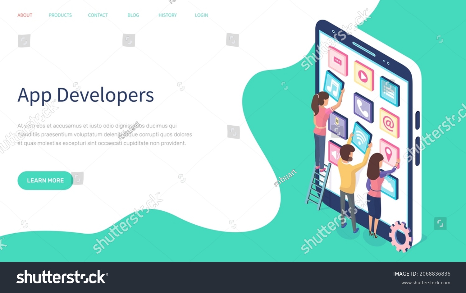 Software Development Landing Page: Over 8,295 Royalty-Free Licensable Stock Vectors & Vector Art ...