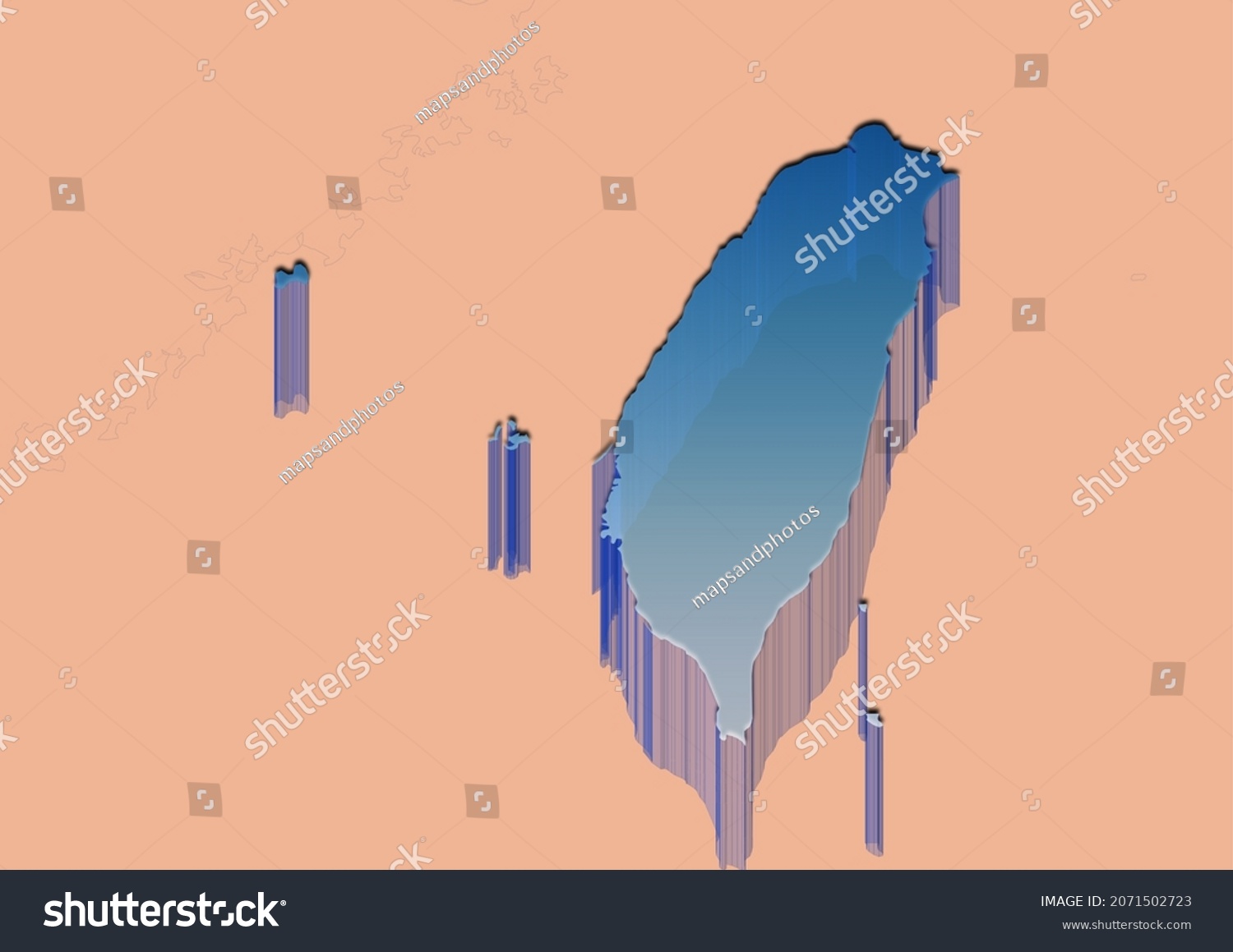3d Render Map Taiwan Stock Vector (Royalty Free) 2071502723 | Shutterstock