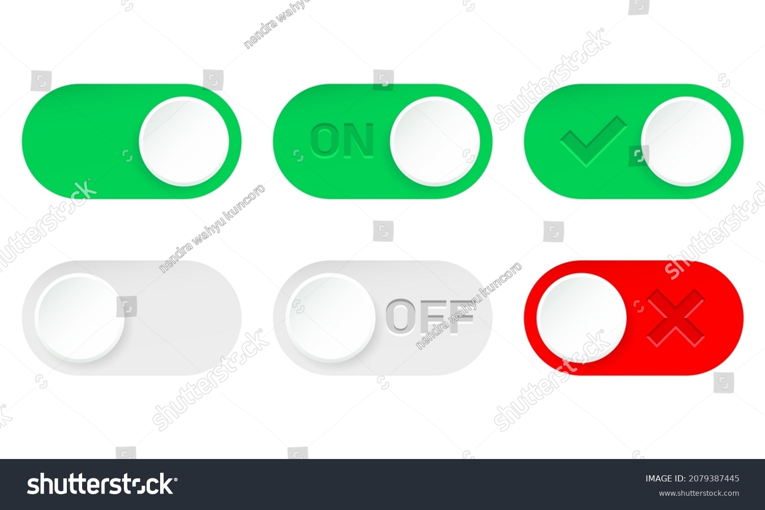 Vector Illustration On Off Slider Button Stock Vector (Royalty Free ...