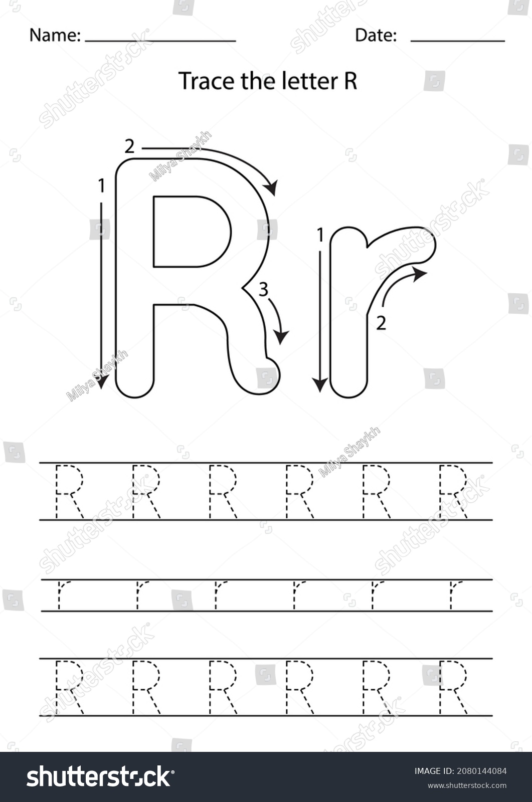 Letter R Tracing Page