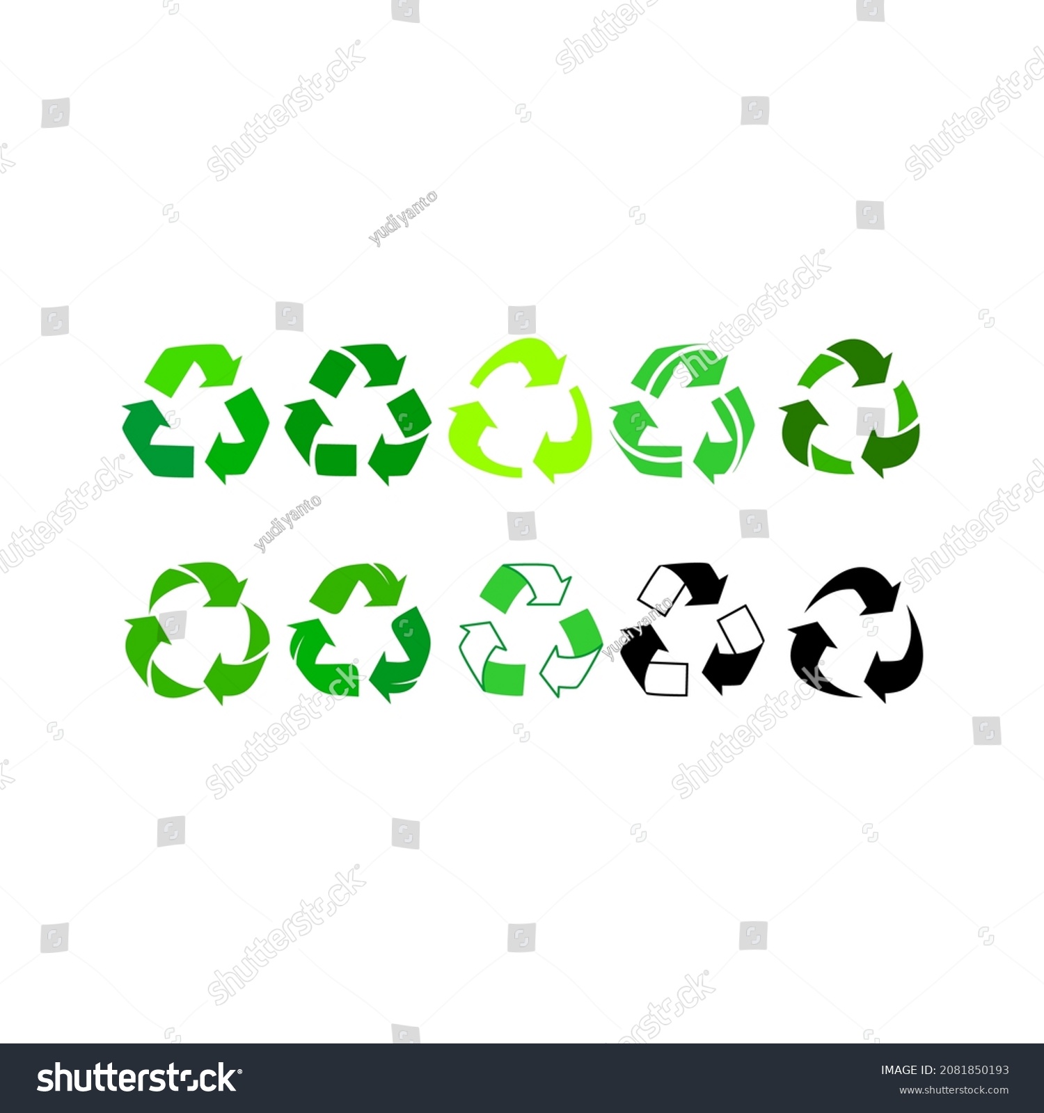 Big Set Recycle Icon Recycle Recycling Stock Vector (Royalty Free ...