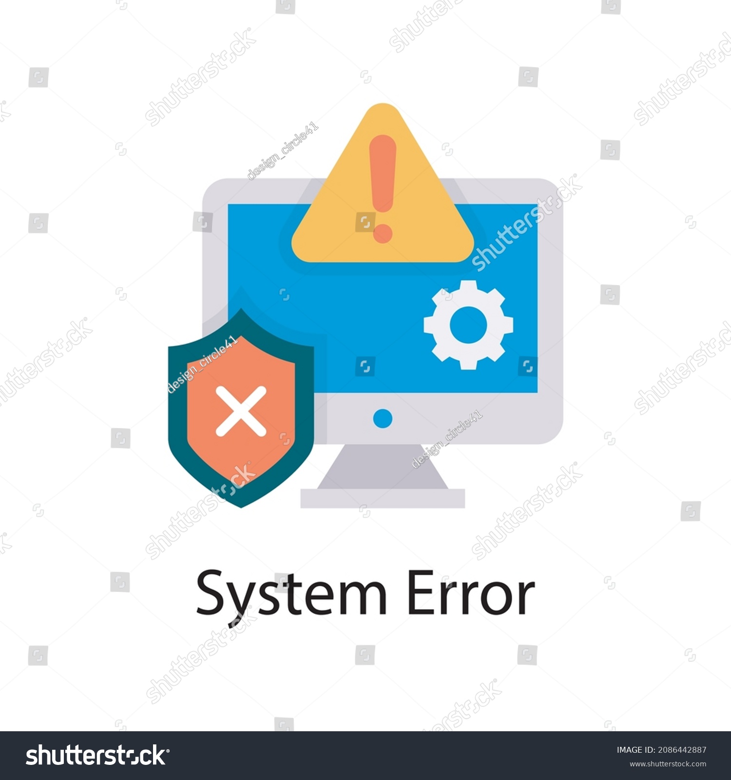 System Error Vector Flat Icon Design Stock Vector (Royalty Free ...