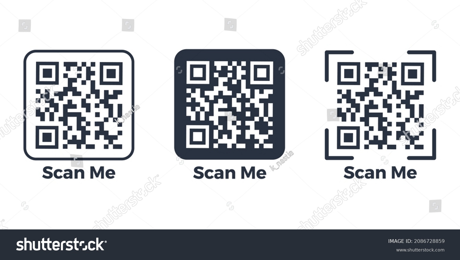 Qr Code Set Template Frames Text Stock Vector (Royalty Free) 2086728859 ...