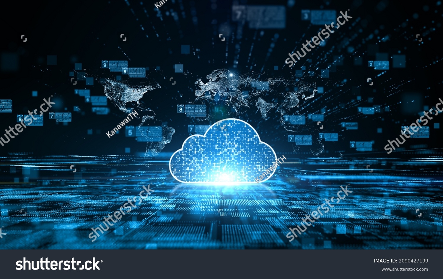Cloud Computing Cyber Security Digital Data Stock Illustration