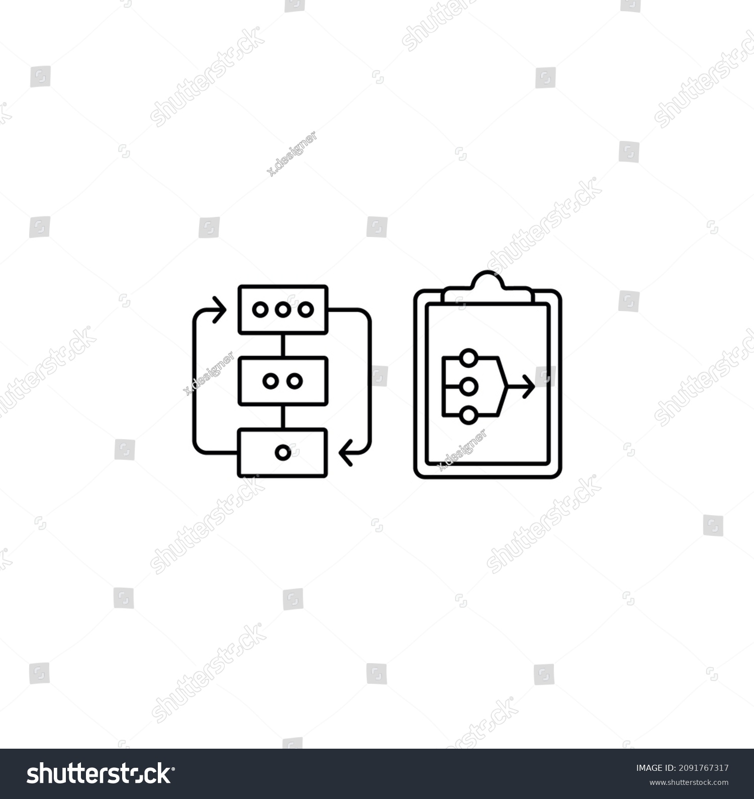 Development Plan Algorithm Coding Simple Thin Stock Vector (Royalty ...