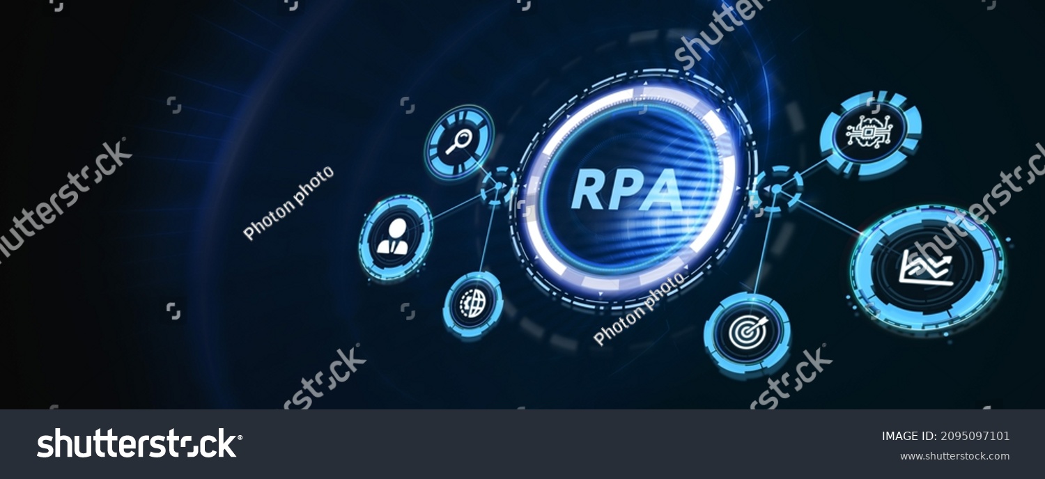 Rpa Robotic Process Automation Innovation Technology Stock Illustration ...