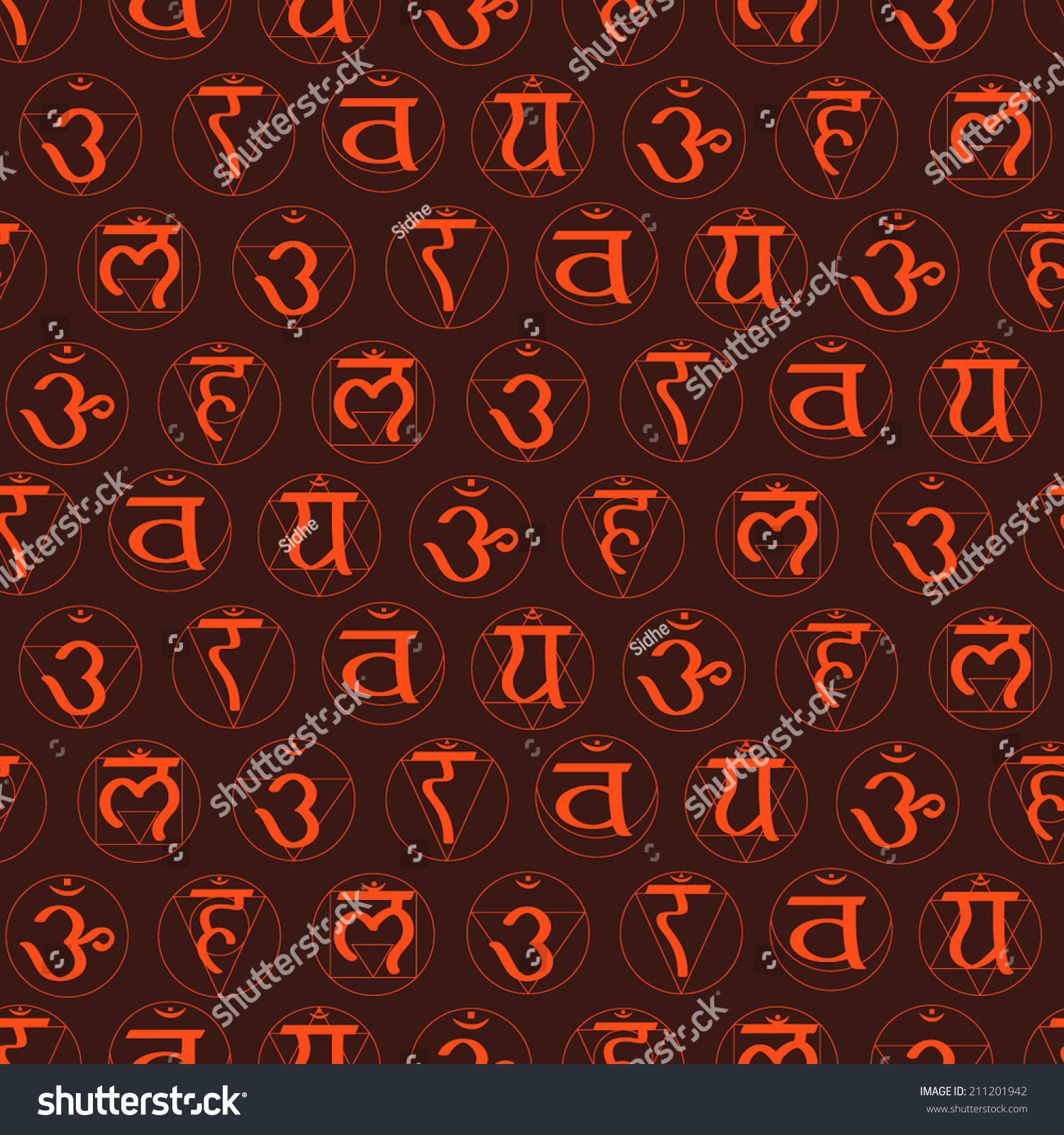 Seamless Background Names Chakras Sanskrit Stock Vector (Royalty Free ...